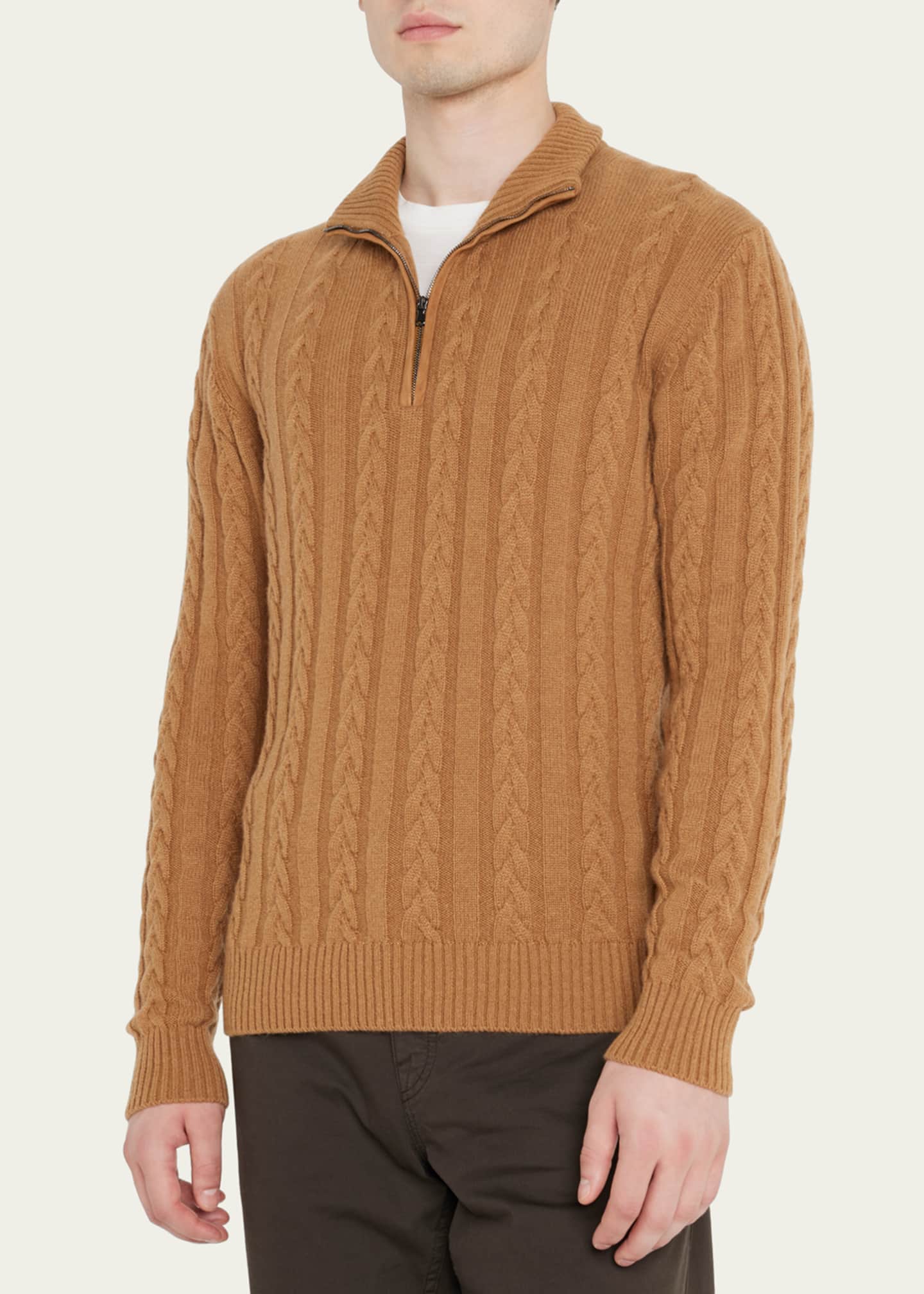 Bergdorf Goodman Mens Half Zip Cashmere Knit Sweater Bergdorf Goodman