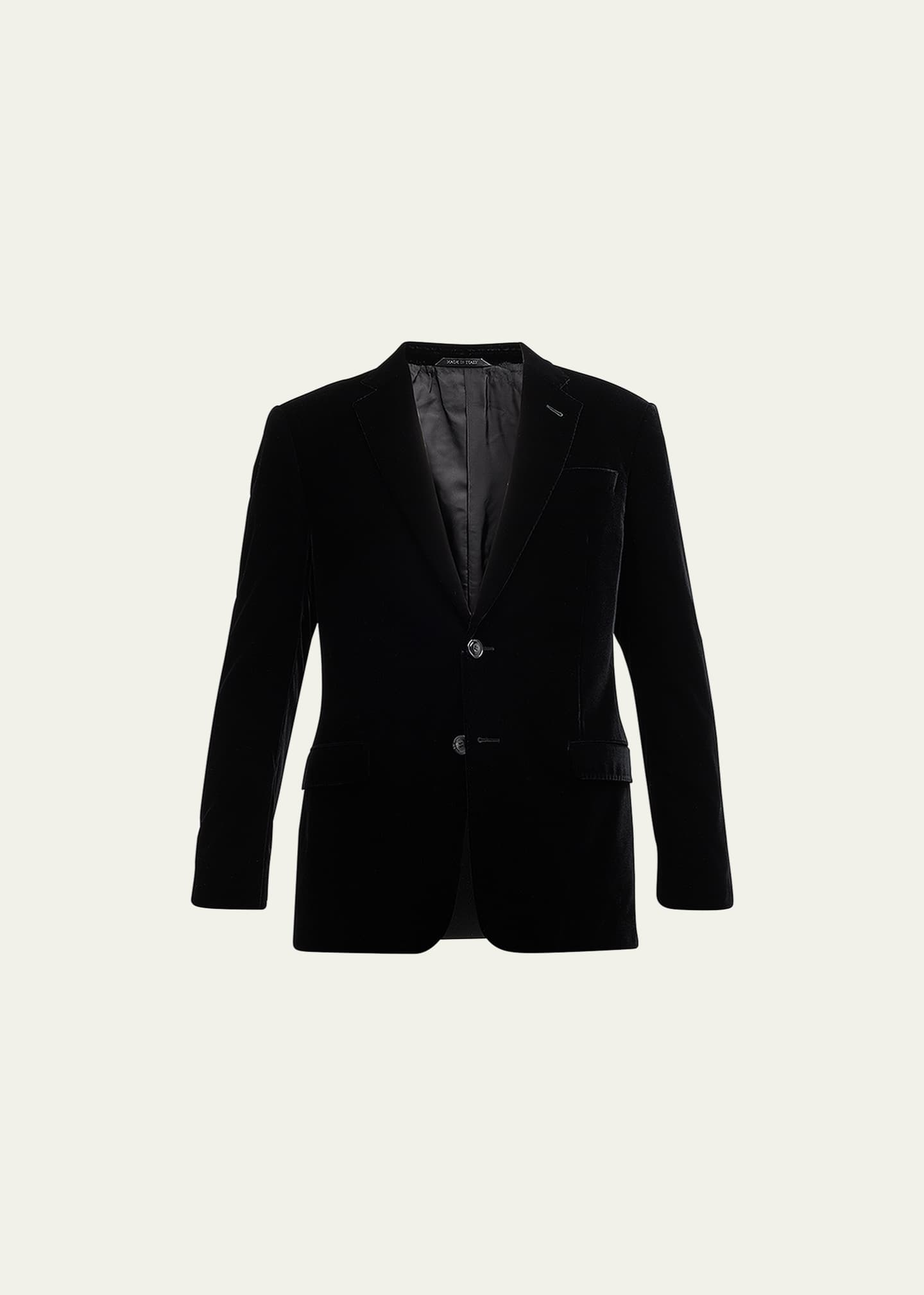 Giorgio Armani Men's Solid Stretch Velvet Dinner Jacket - Bergdorf Goodman