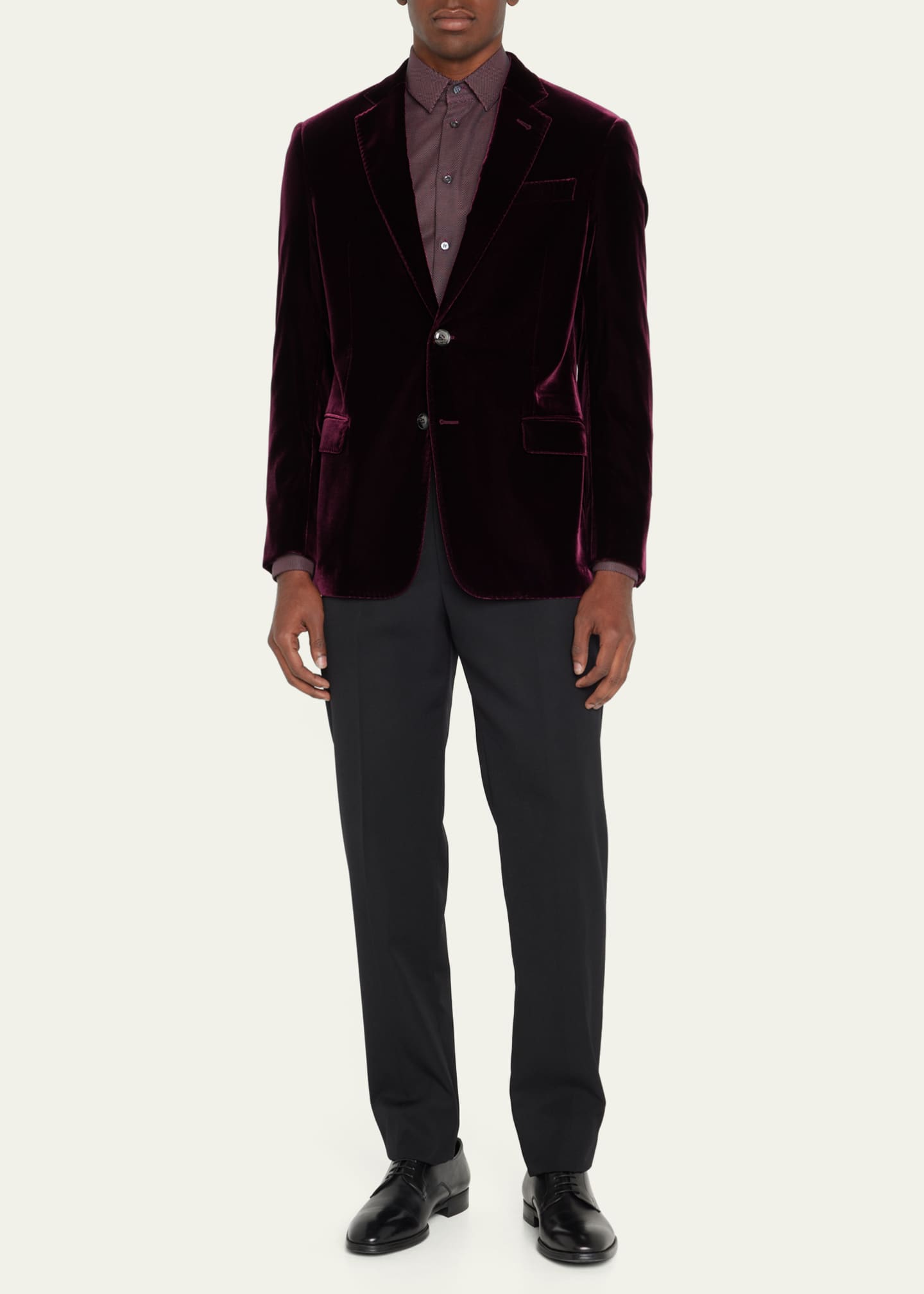 Giorgio Armani Men's Solid Stretch Velvet Dinner Jacket - Bergdorf Goodman