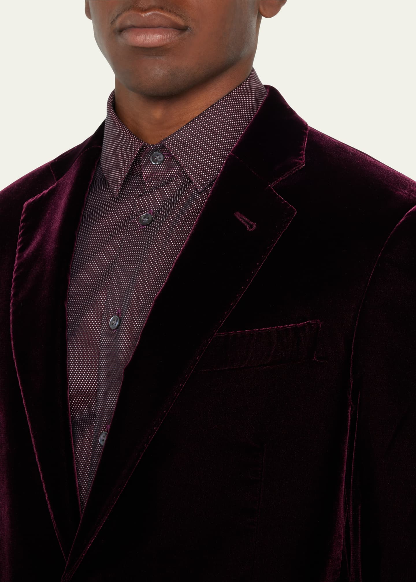 Giorgio Armani Men's Solid Stretch Velvet Dinner Jacket - Bergdorf Goodman