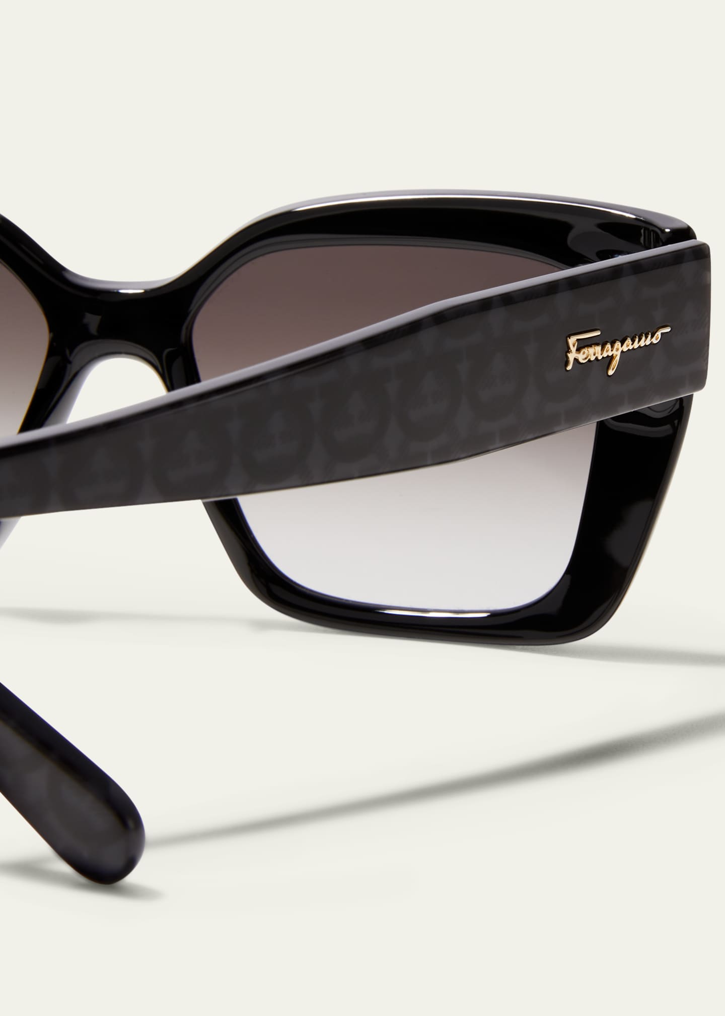 Ferragamo Rectangle Gancio Injection Plastic Sunglasses - Bergdorf Goodman