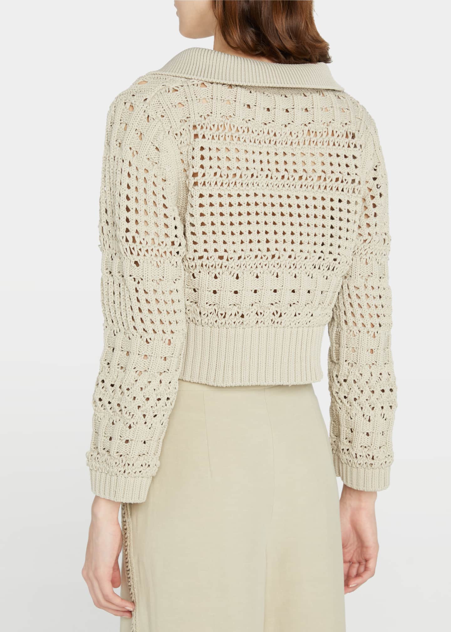 Jonathan Simkhai Eleni Cropped Crochet Polo Top - Bergdorf Goodman