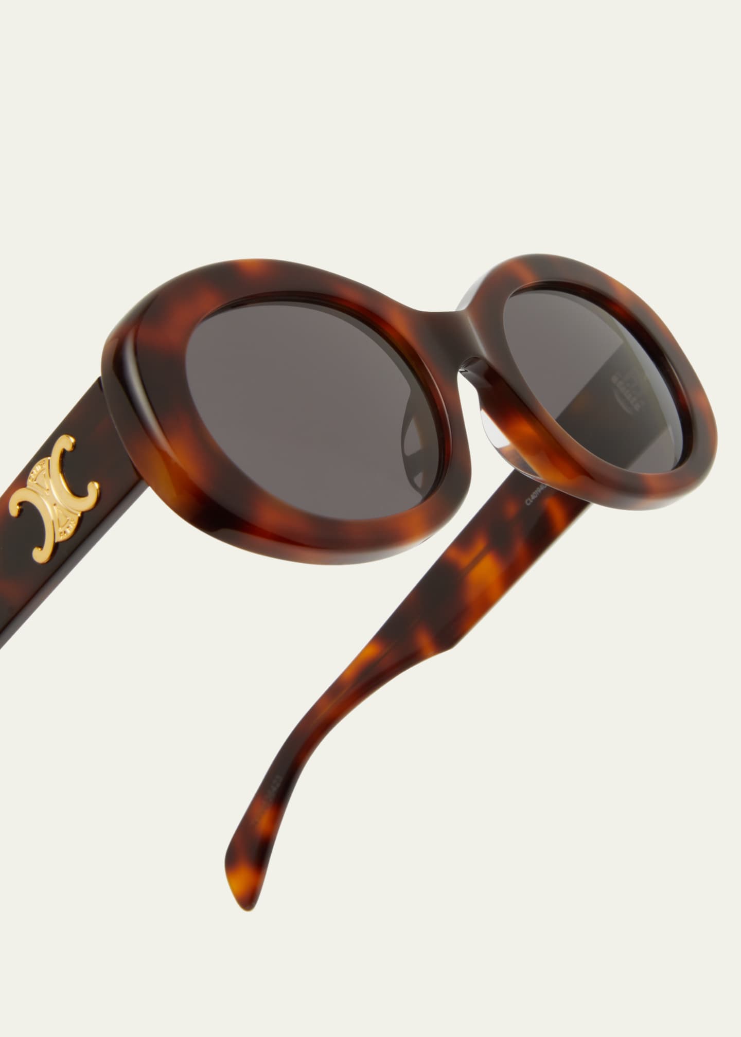 Celine Triomphe Logo Oval Acetate Sunglasses - Bergdorf Goodman
