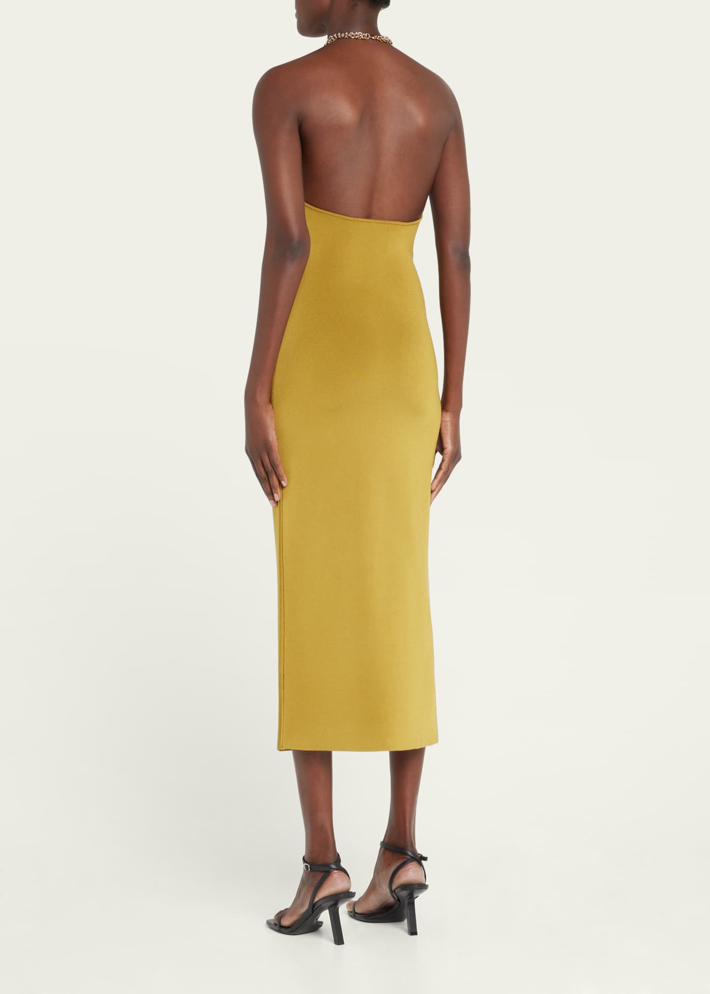 Galvan Cleopatra Chain Necklace Halter Midi Dress - Bergdorf Goodman