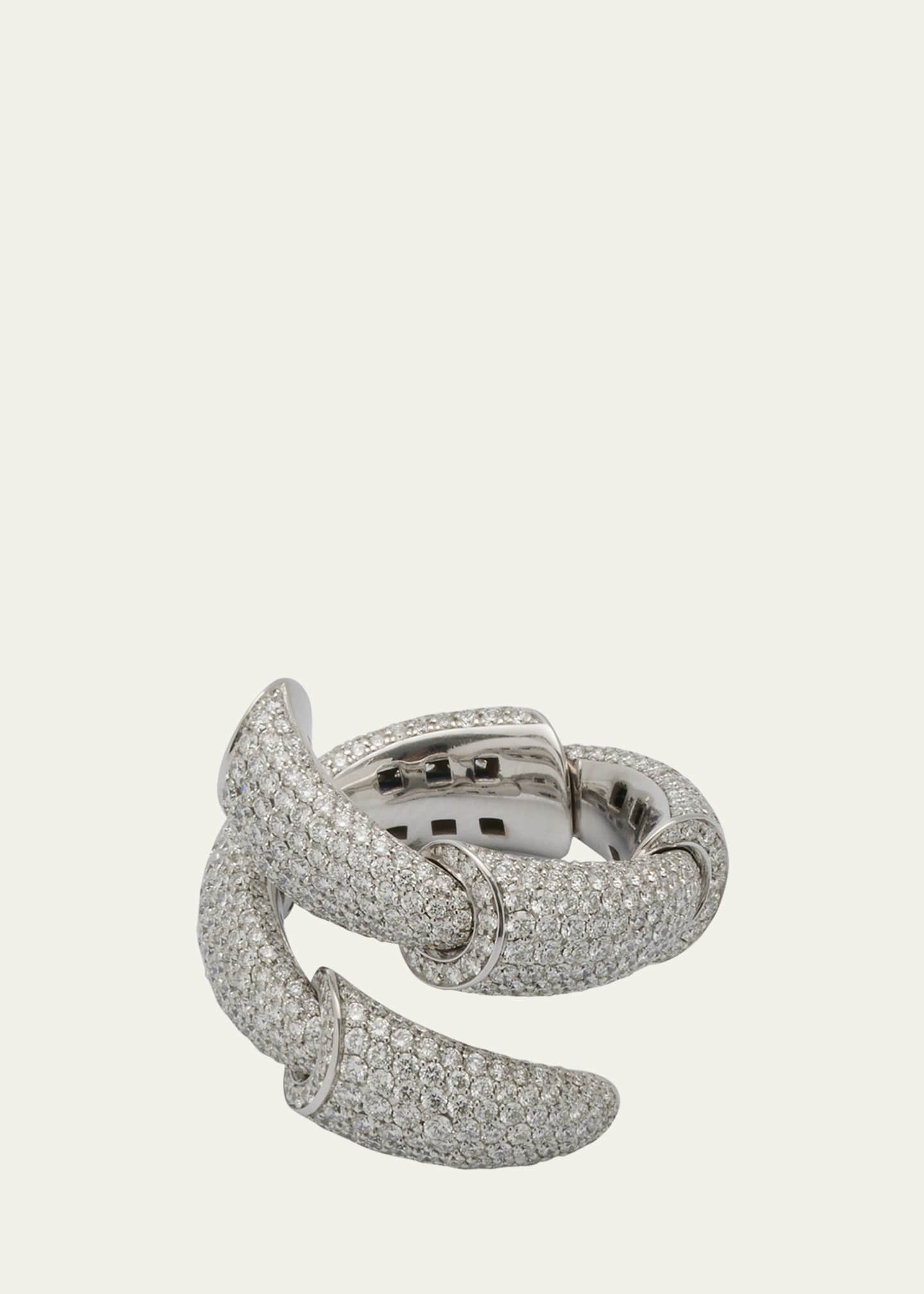 Vhernier 18K White Gold Calla Media Whip Ring with Diamonds - Bergdorf ...