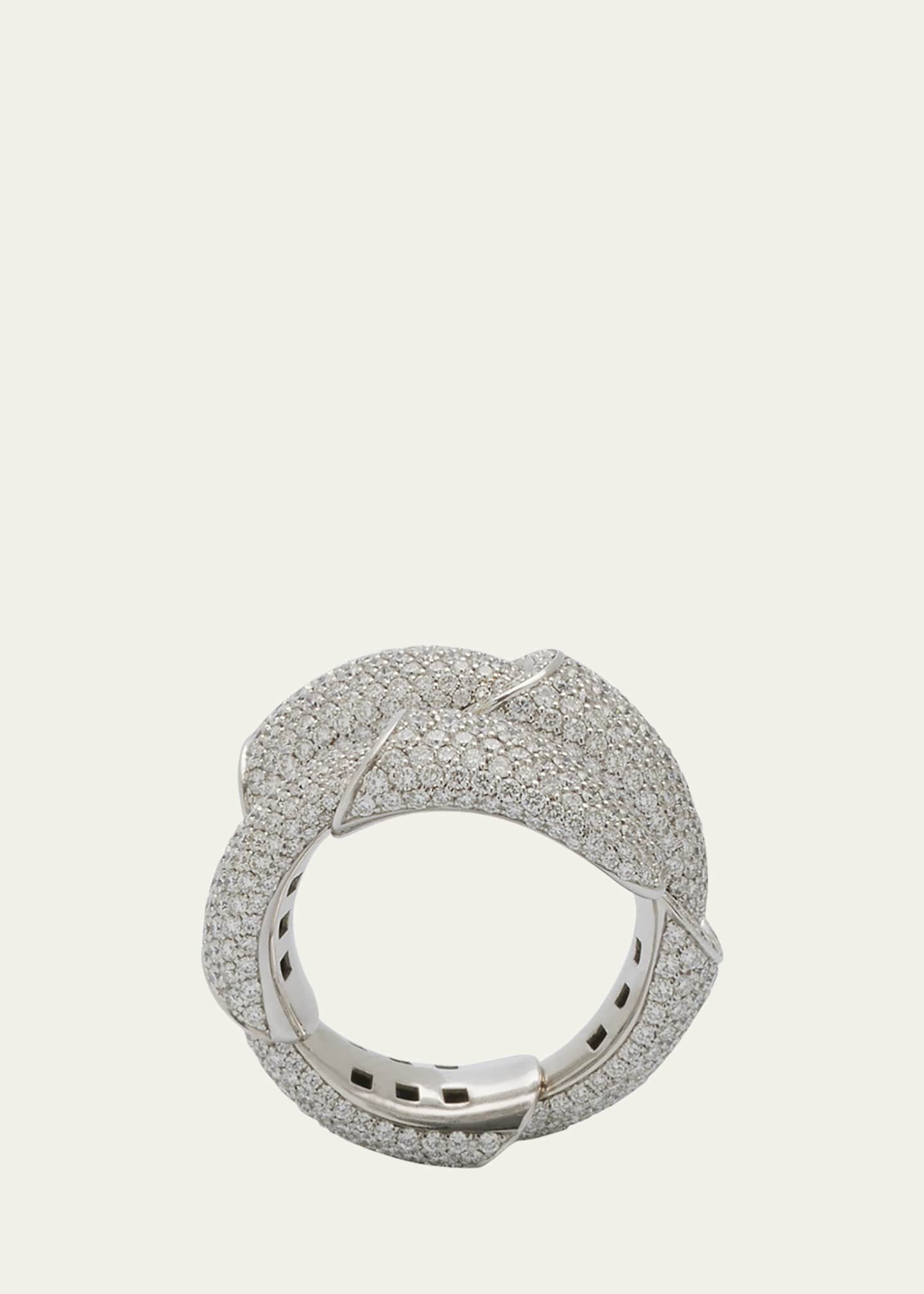 Vhernier 18K White Gold Calla Media Whip Ring with Diamonds - Bergdorf ...