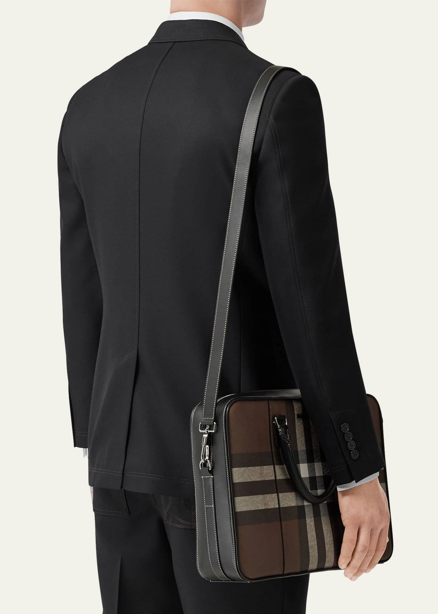 Burberry Men's Ainsworth Giant Check-E Canvas Briefcase Bag - Bergdorf ...
