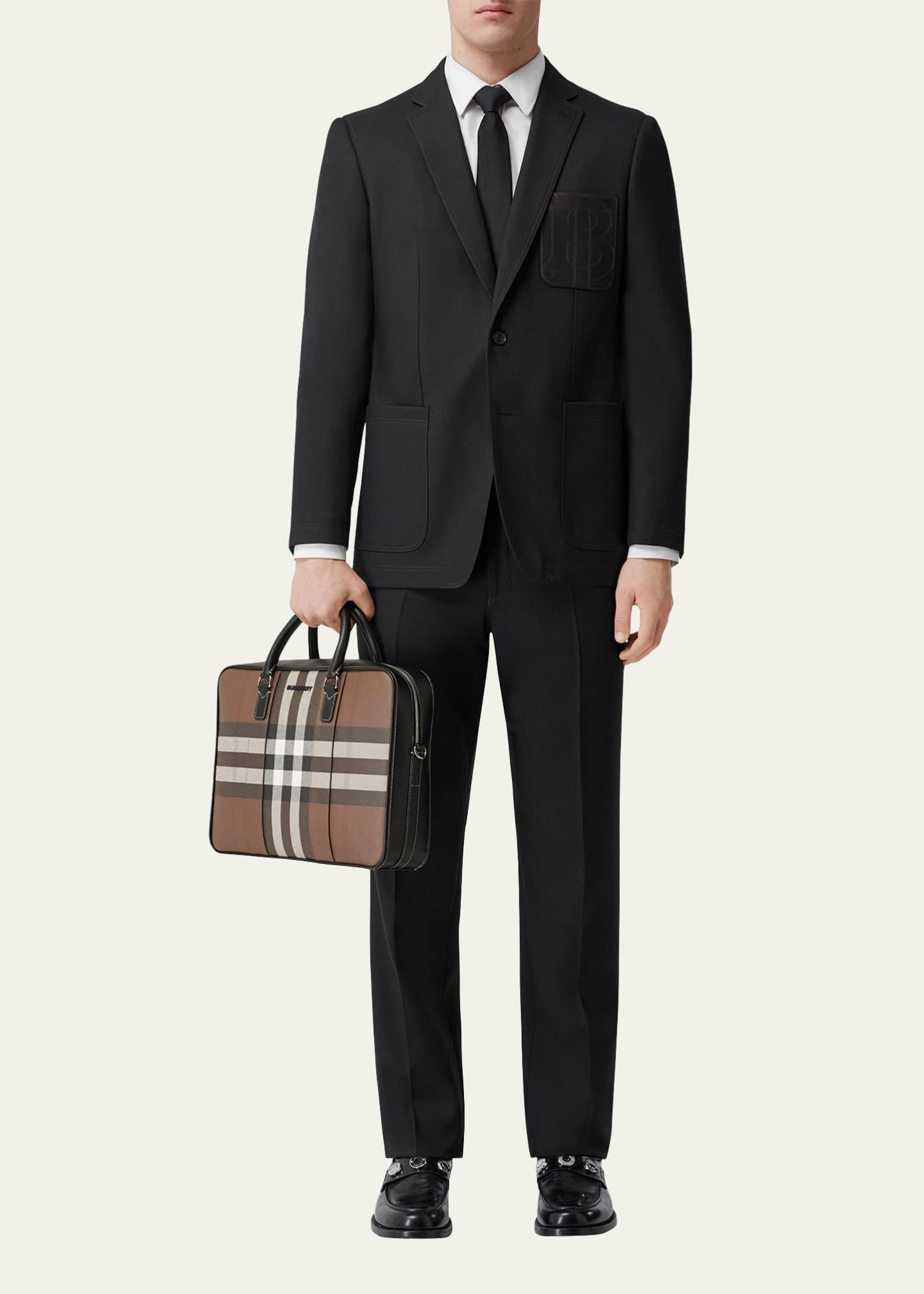 Burberry Men's Ainsworth Giant Check-E Canvas Briefcase Bag - Bergdorf ...