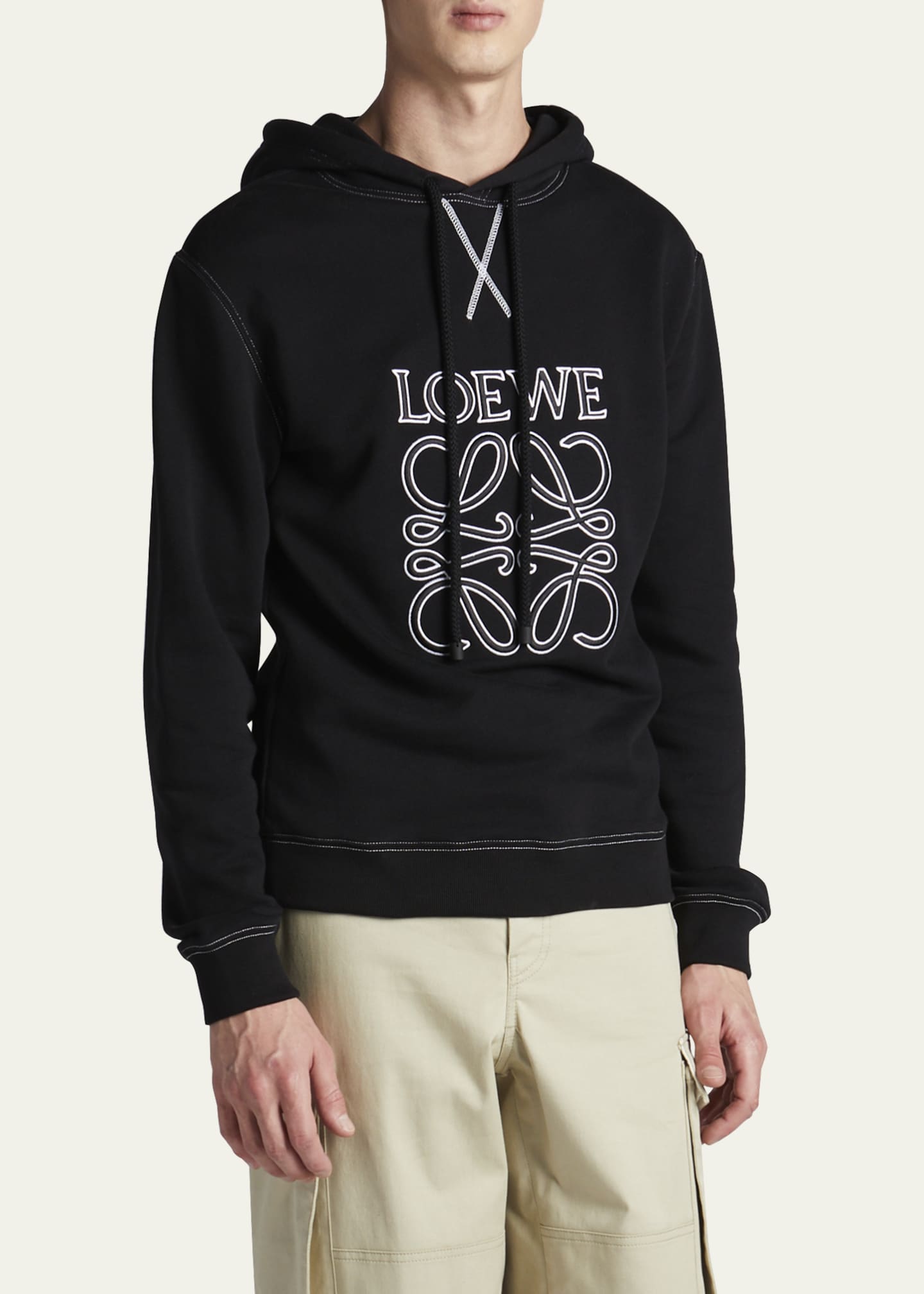 Loewe Men's Anagram Pullover Hoodie - Bergdorf Goodman