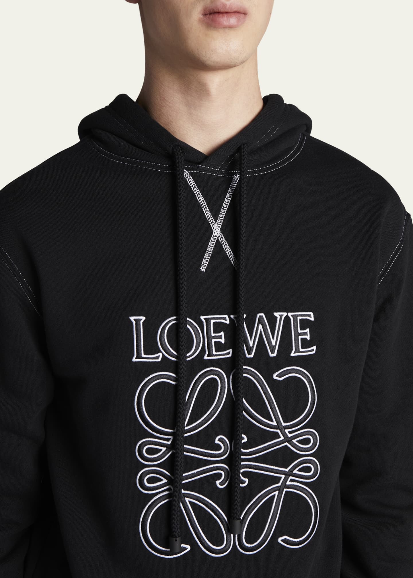 Loewe Men's Anagram Pullover Hoodie - Bergdorf Goodman