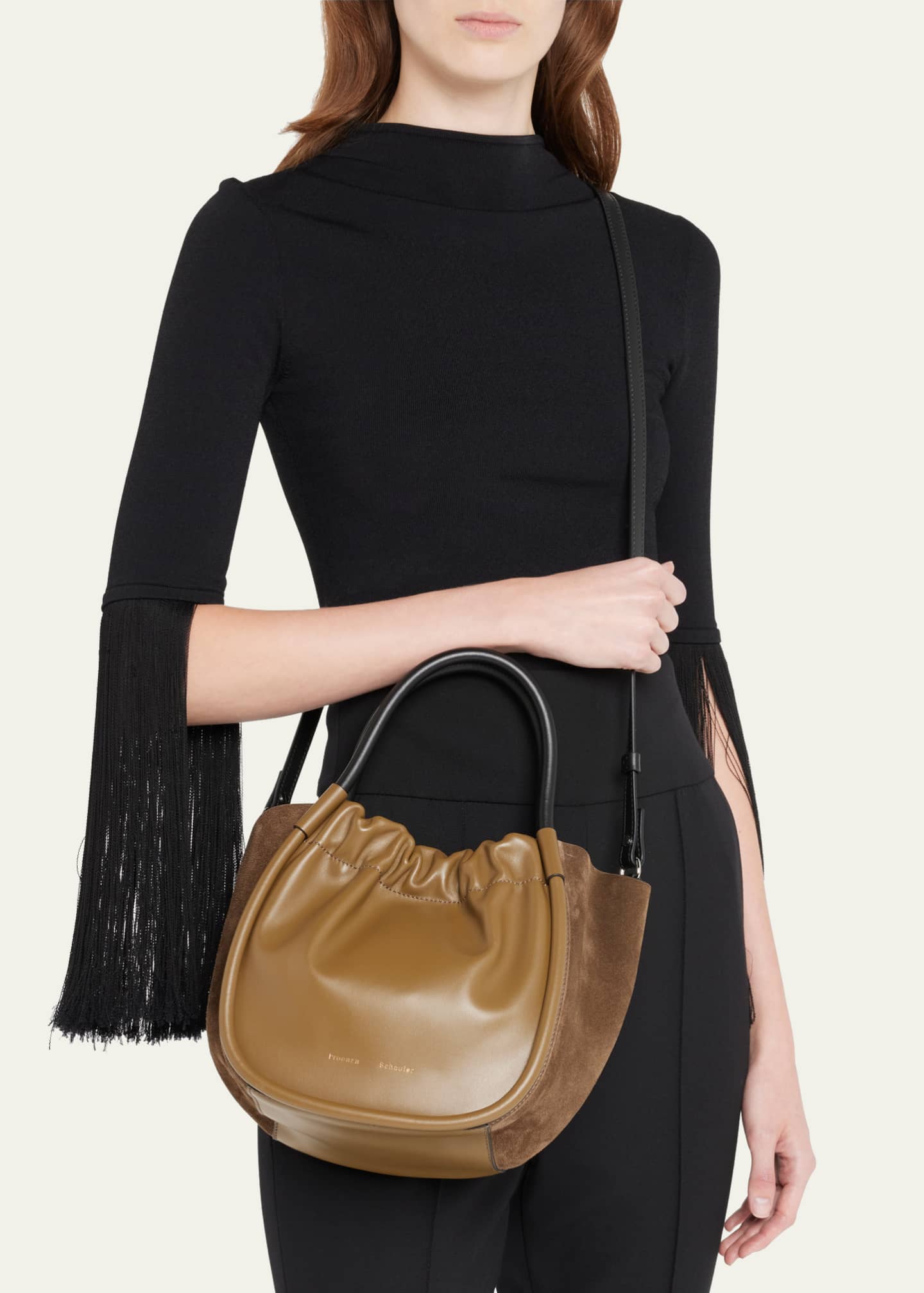 Proenza Schouler Small Ruched Mix Leather Tote Bag - Bergdorf Goodman