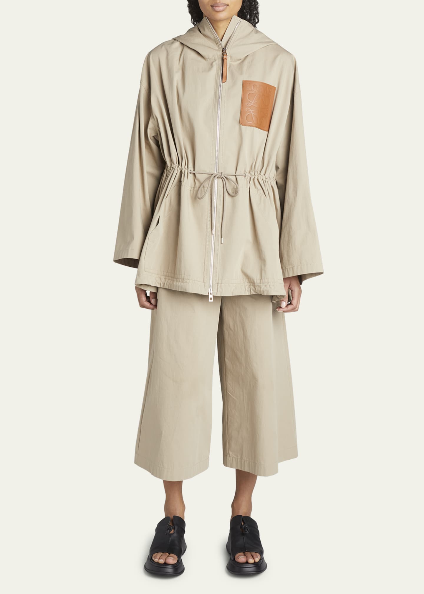 Loewe Hooded Drawstring Patch Pocket Jacket - Bergdorf Goodman