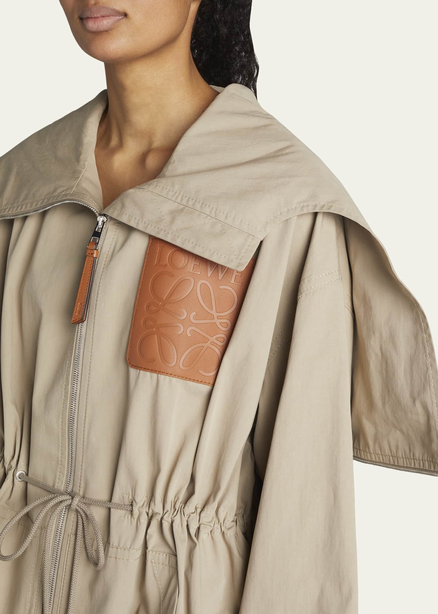 Loewe Hooded Drawstring Patch Pocket Jacket - Bergdorf Goodman