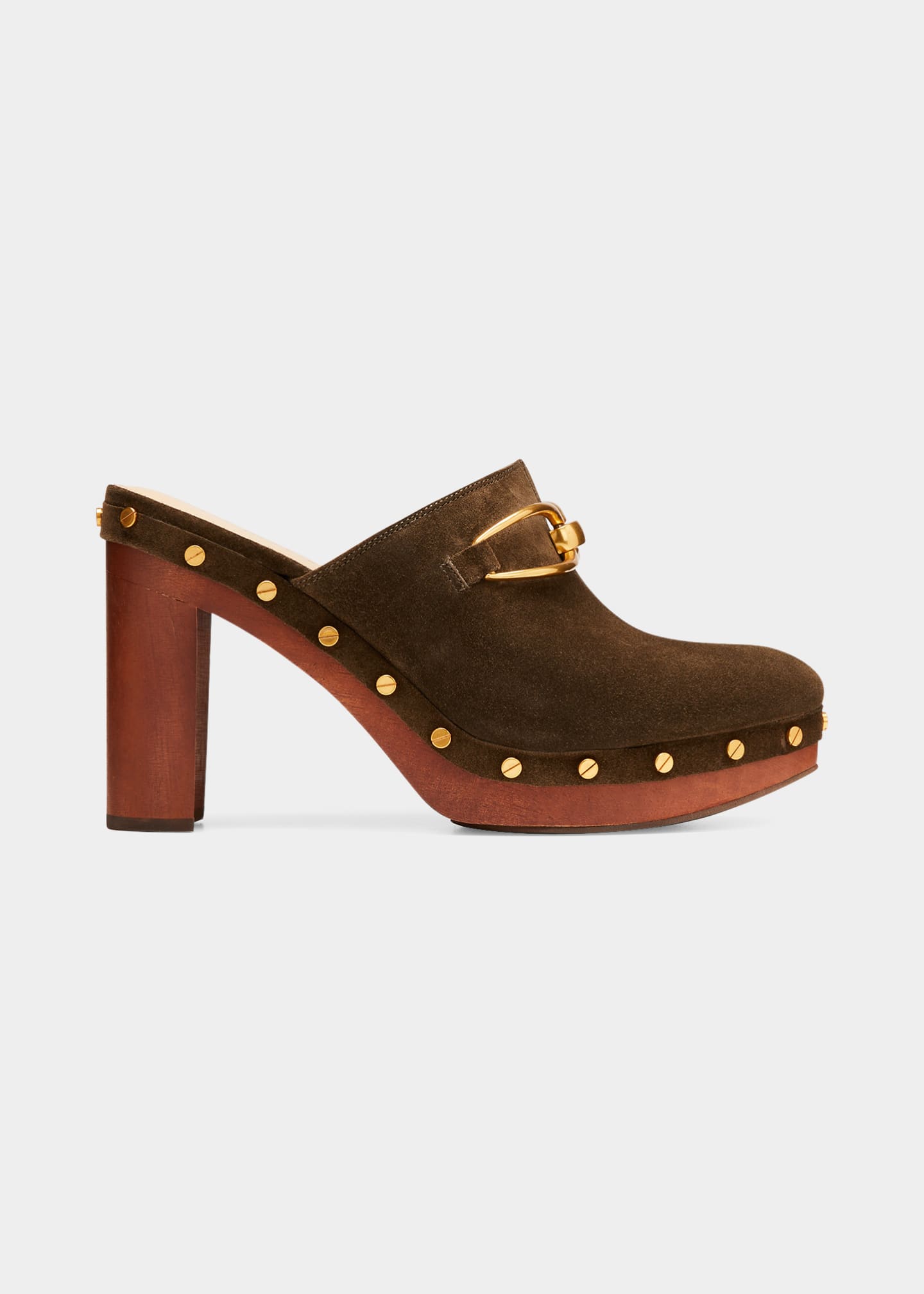 Veronica Beard Giles Suede Bit Mule Clogs - Bergdorf Goodman