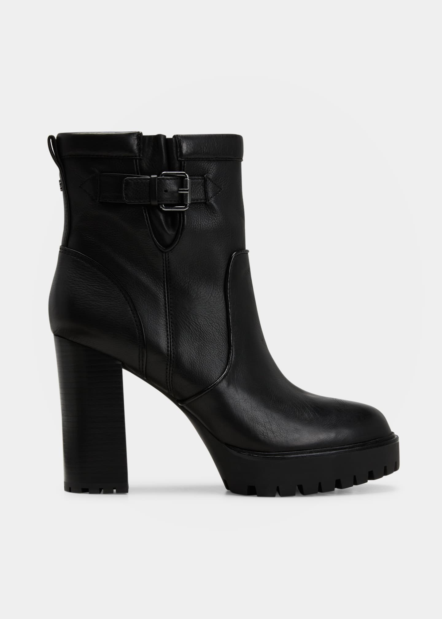Veronica Beard Hannigan Leather Buckle Ankle Booties - Bergdorf Goodman