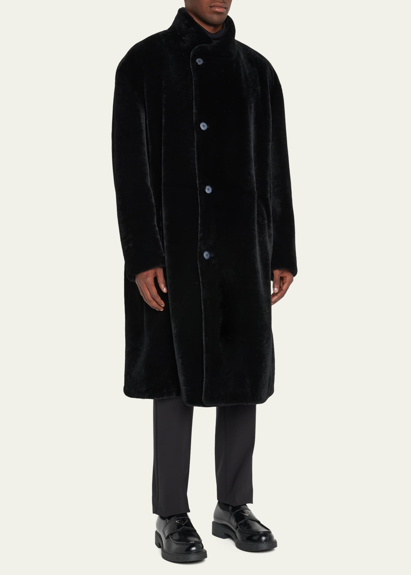 Giorgio Armani Men's Lamb Shearling Fur Car Coat - Bergdorf Goodman
