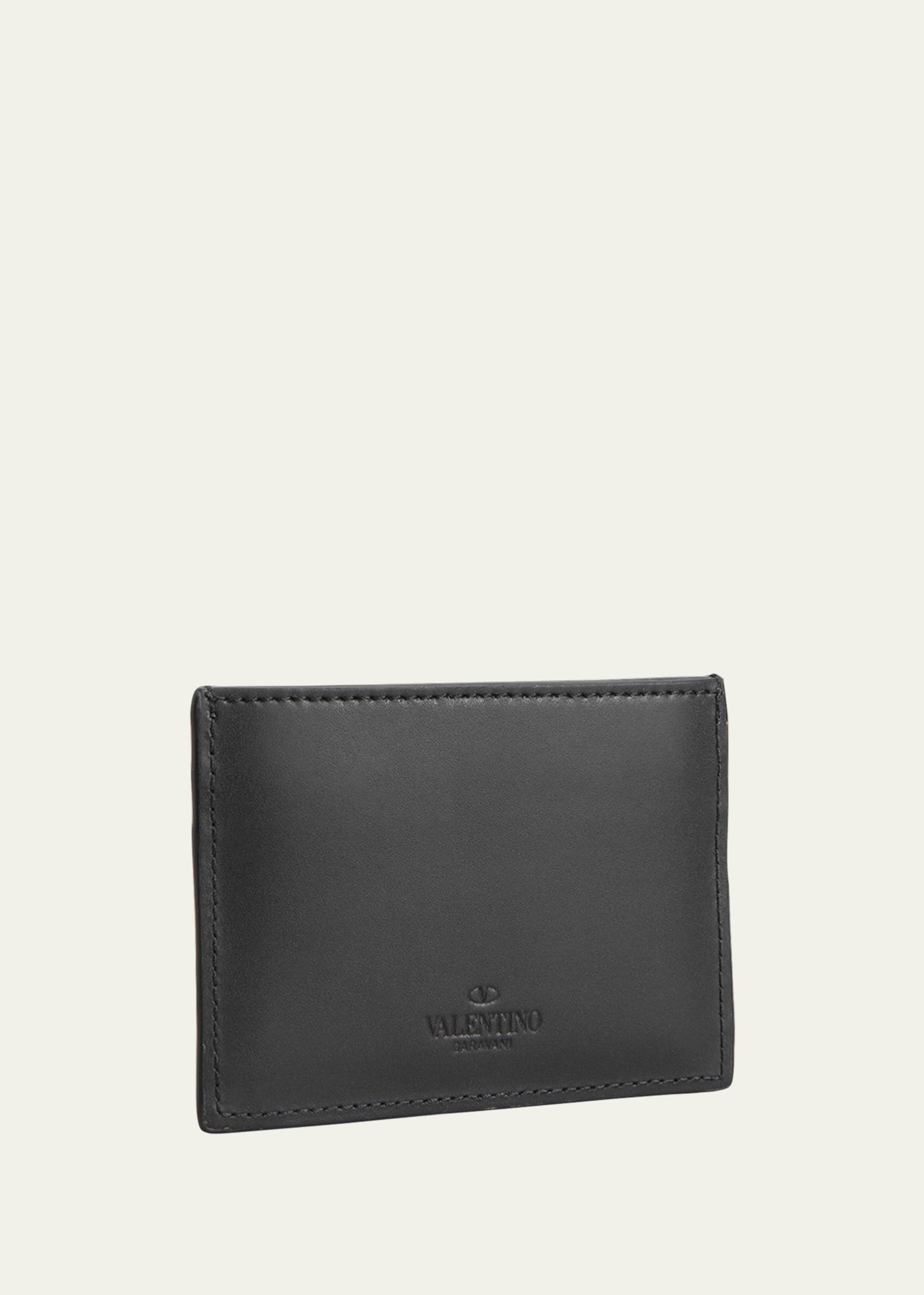 Valentino Garavani Men's Tonal VLTN Leather Card Holder - Bergdorf Goodman