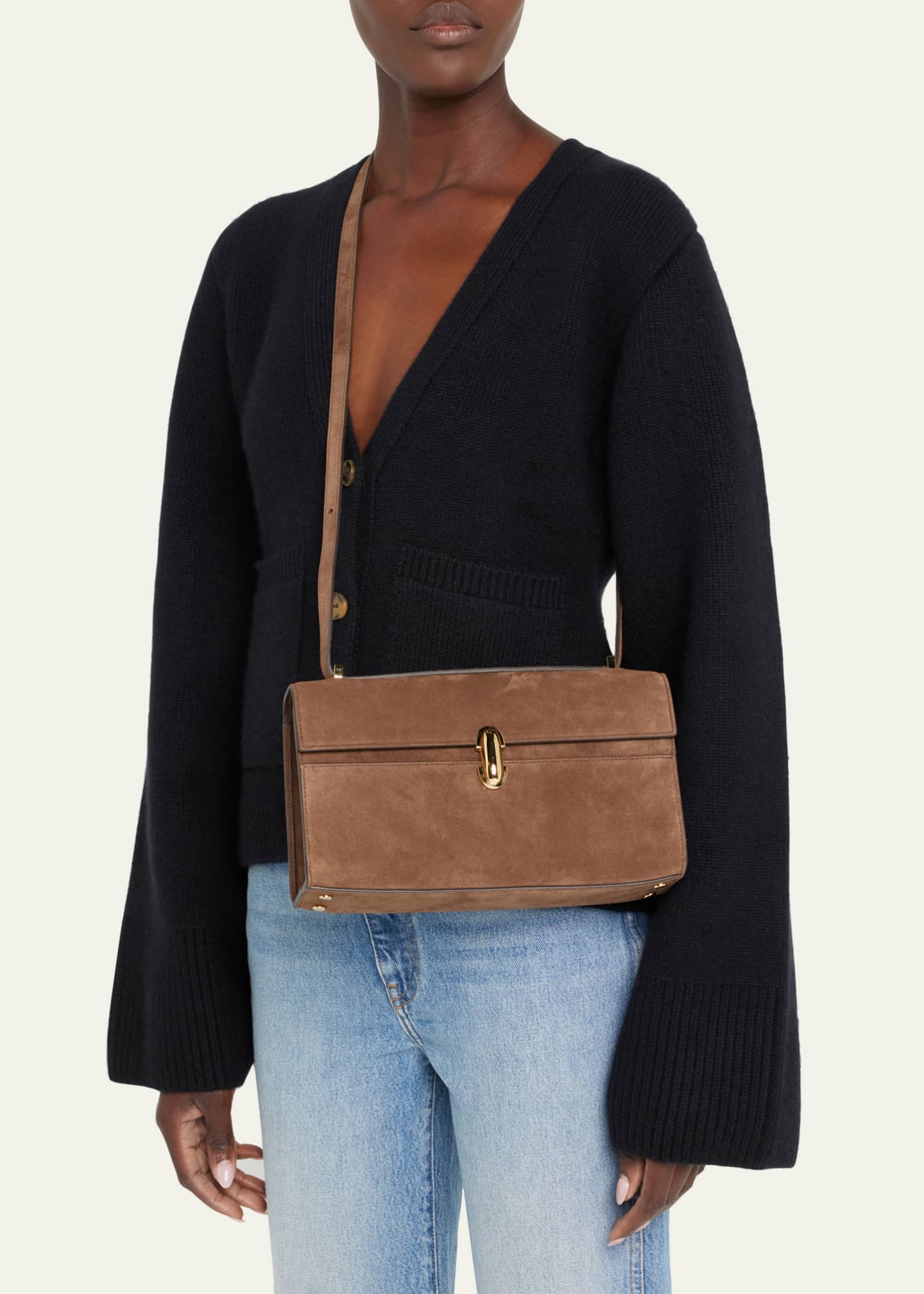 Savette The Symmetry 26 Suede Shoulder Bag - Bergdorf Goodman