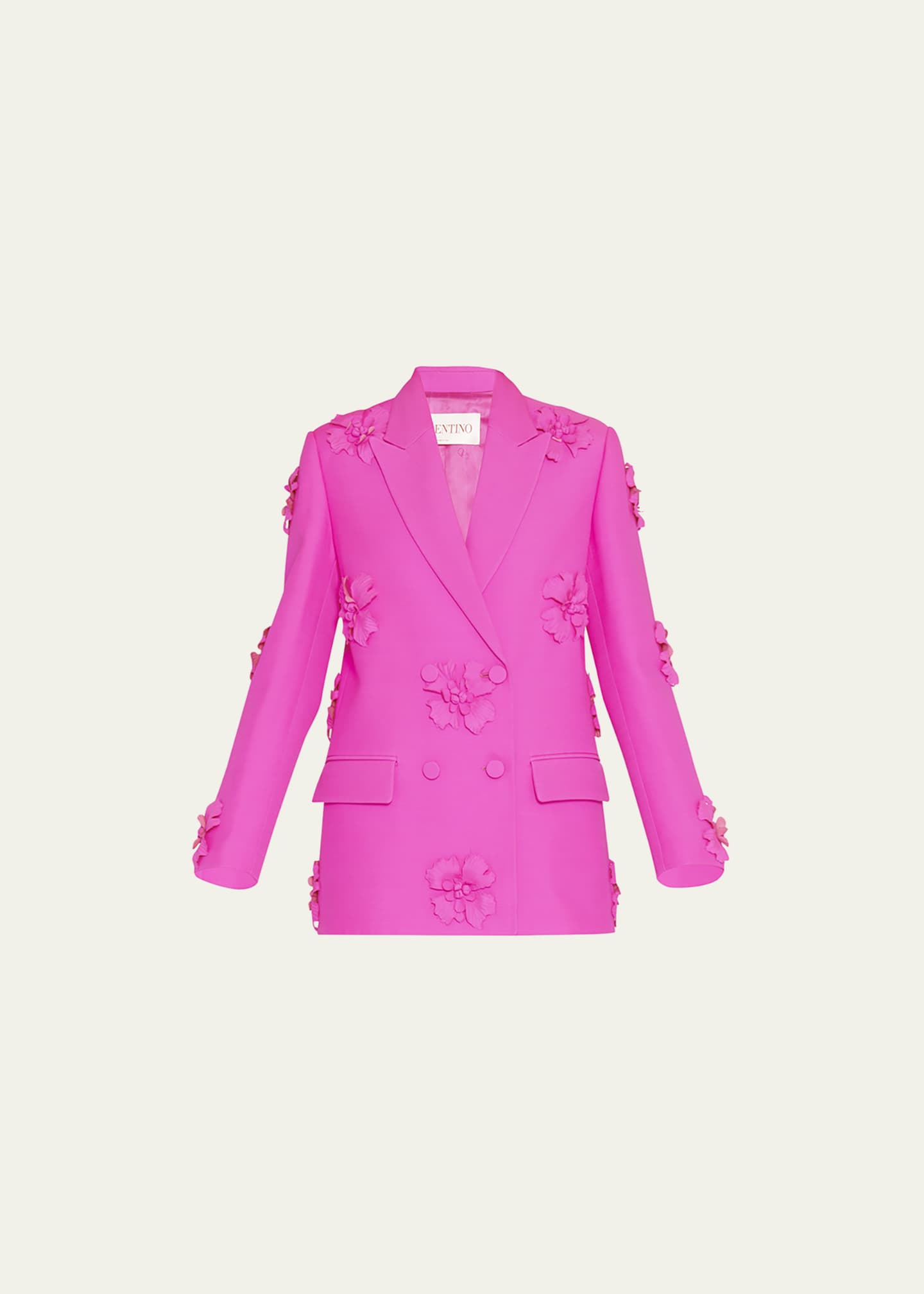Valentino Garavani Flower Applique Double Breasted Blazer Bergdorf