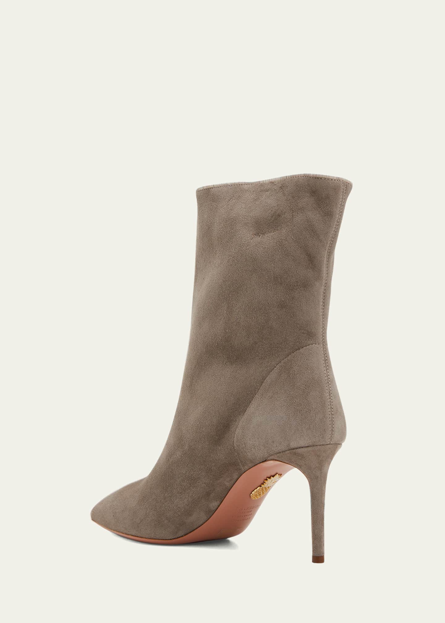 Aquazzura Matignon Suede Stiletto Booties - Bergdorf Goodman