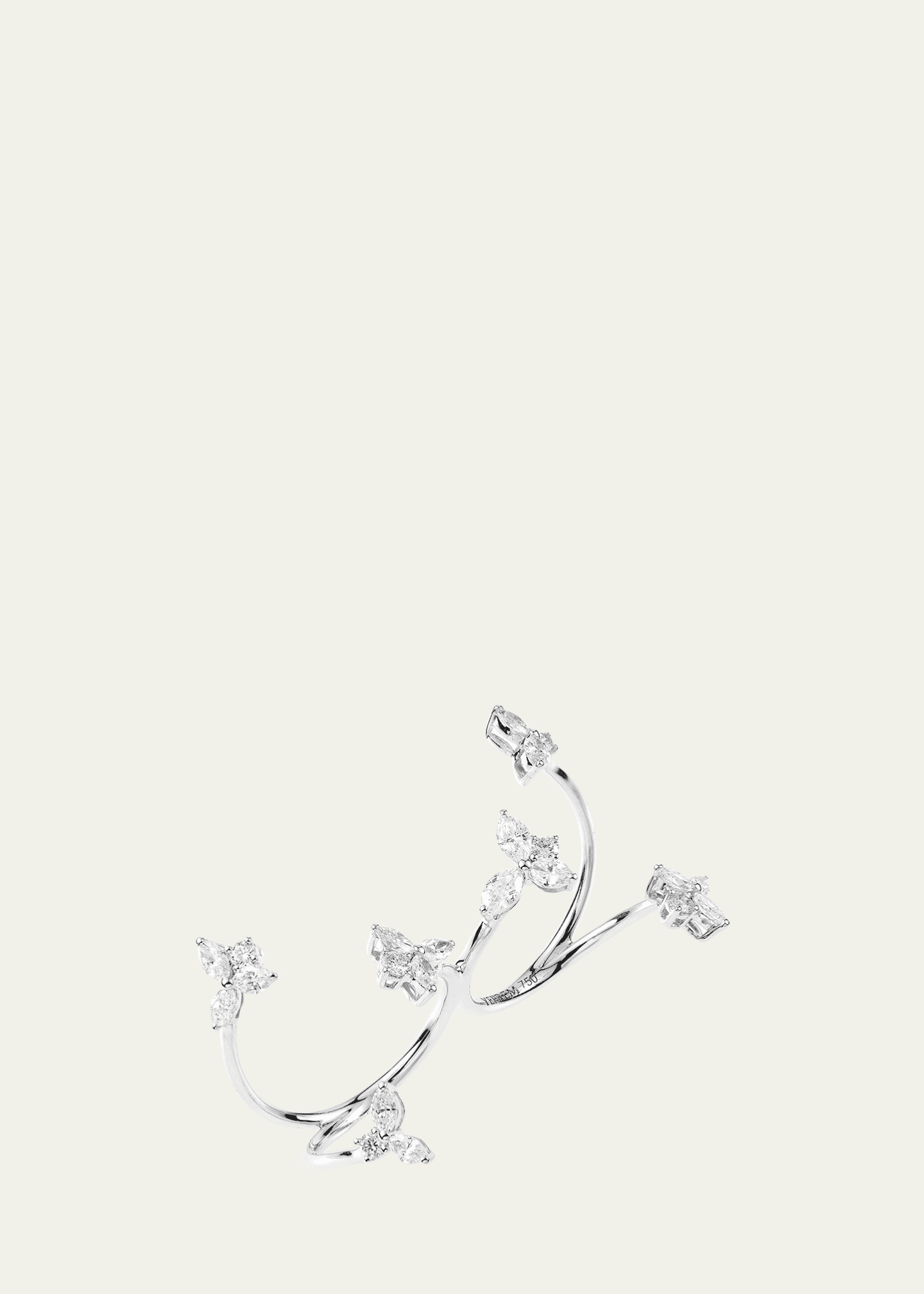 Yeprem 18K White Gold Diamond Double Finger Ring - Bergdorf Goodman