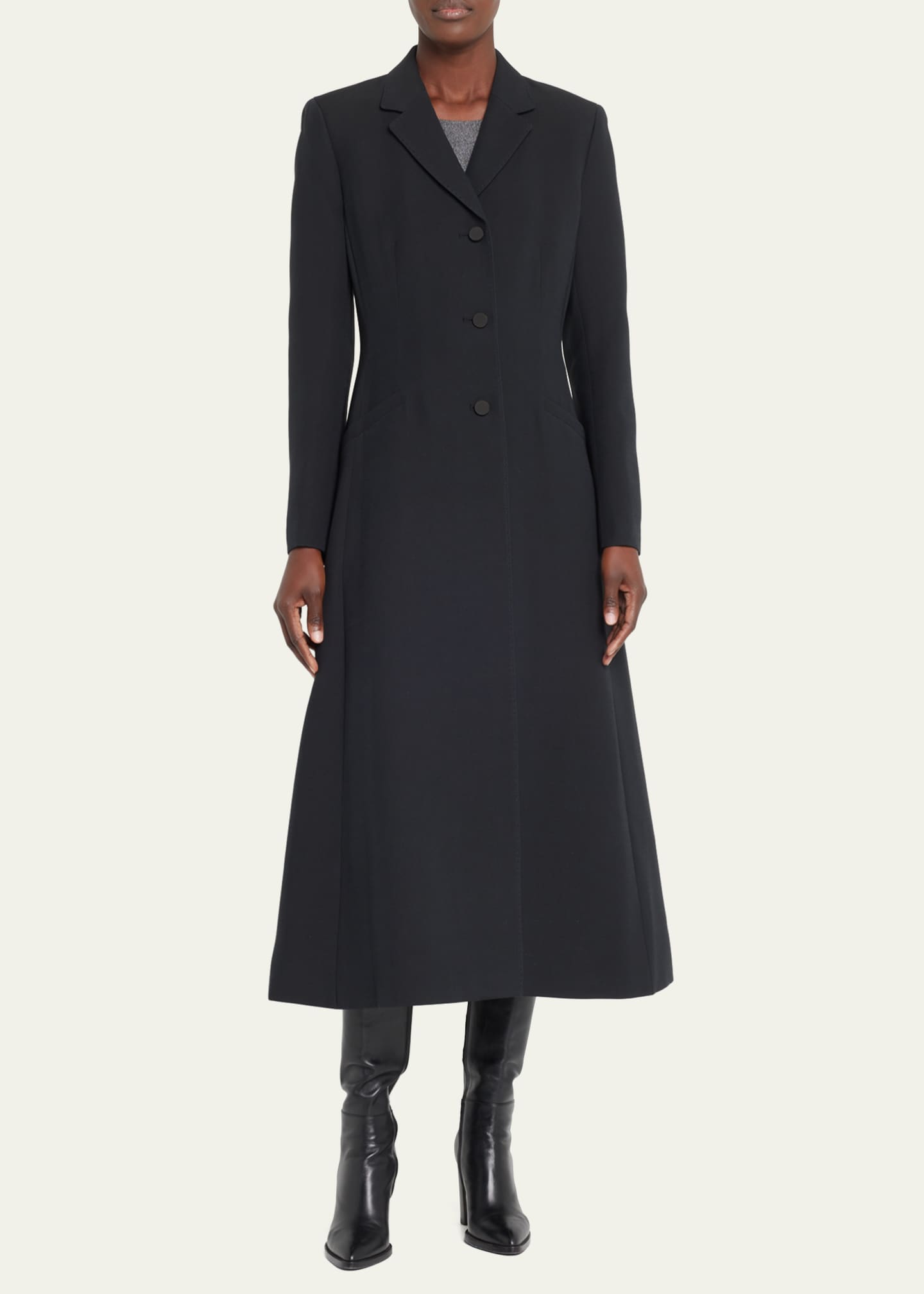 Lafayette 148 New York Academy Three-Button Flare Coat - Bergdorf Goodman