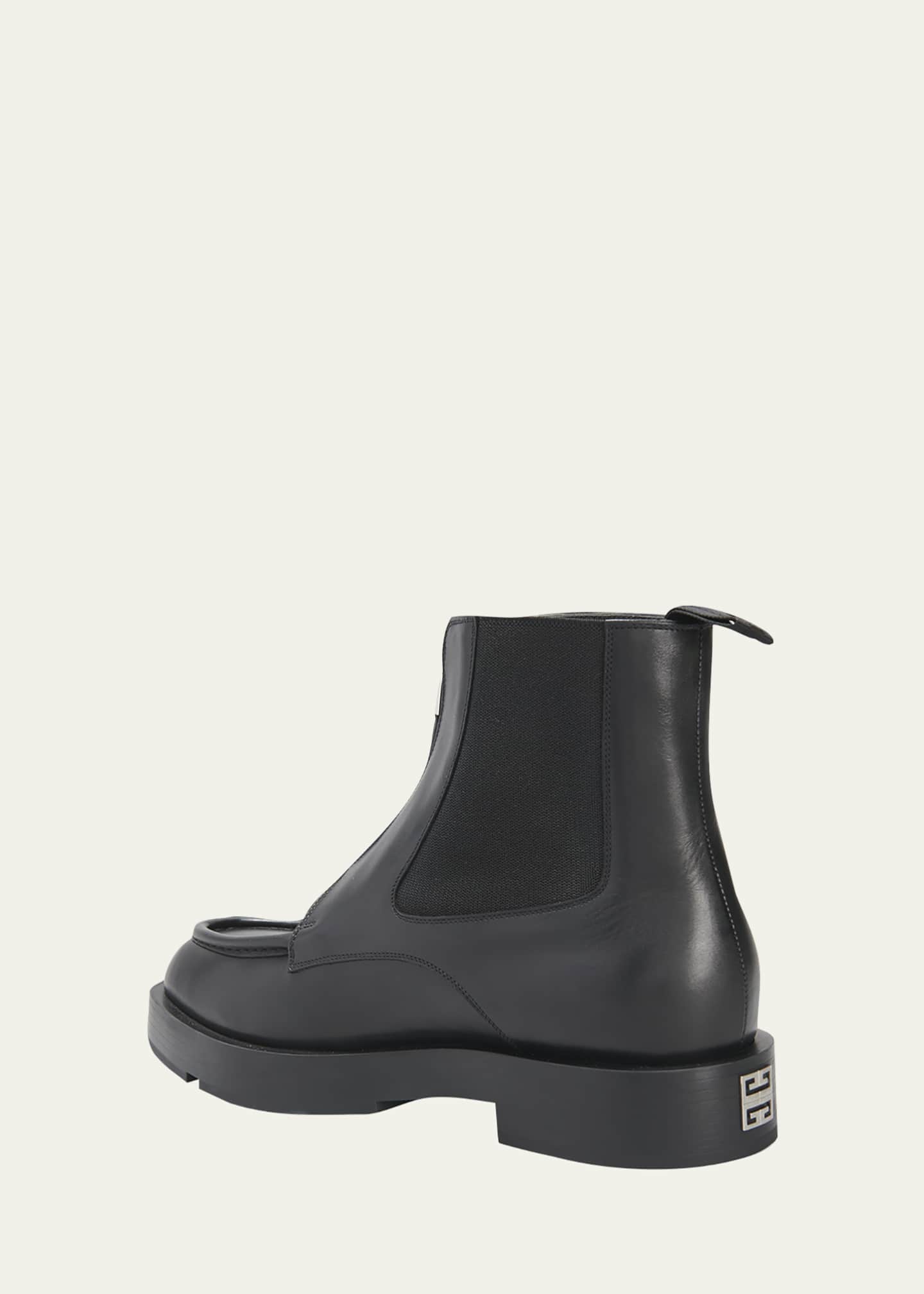 Givenchy Men's 4G-Zip Leather Combat Ankle Boots - Bergdorf Goodman