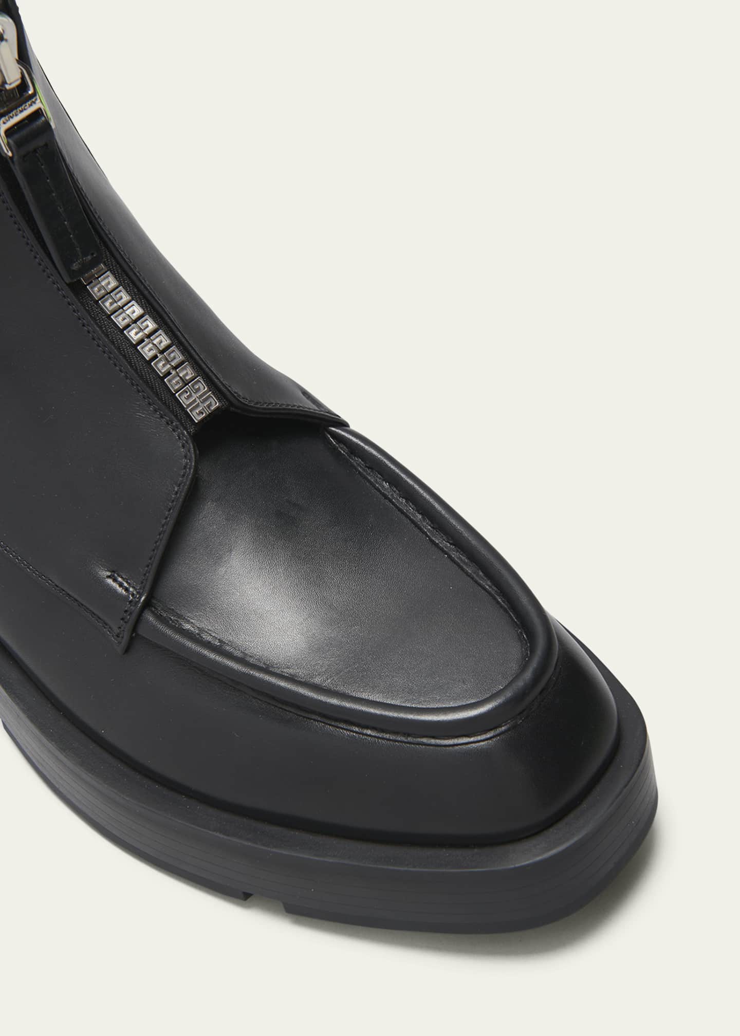 Givenchy Men's 4G-Zip Leather Combat Ankle Boots - Bergdorf Goodman