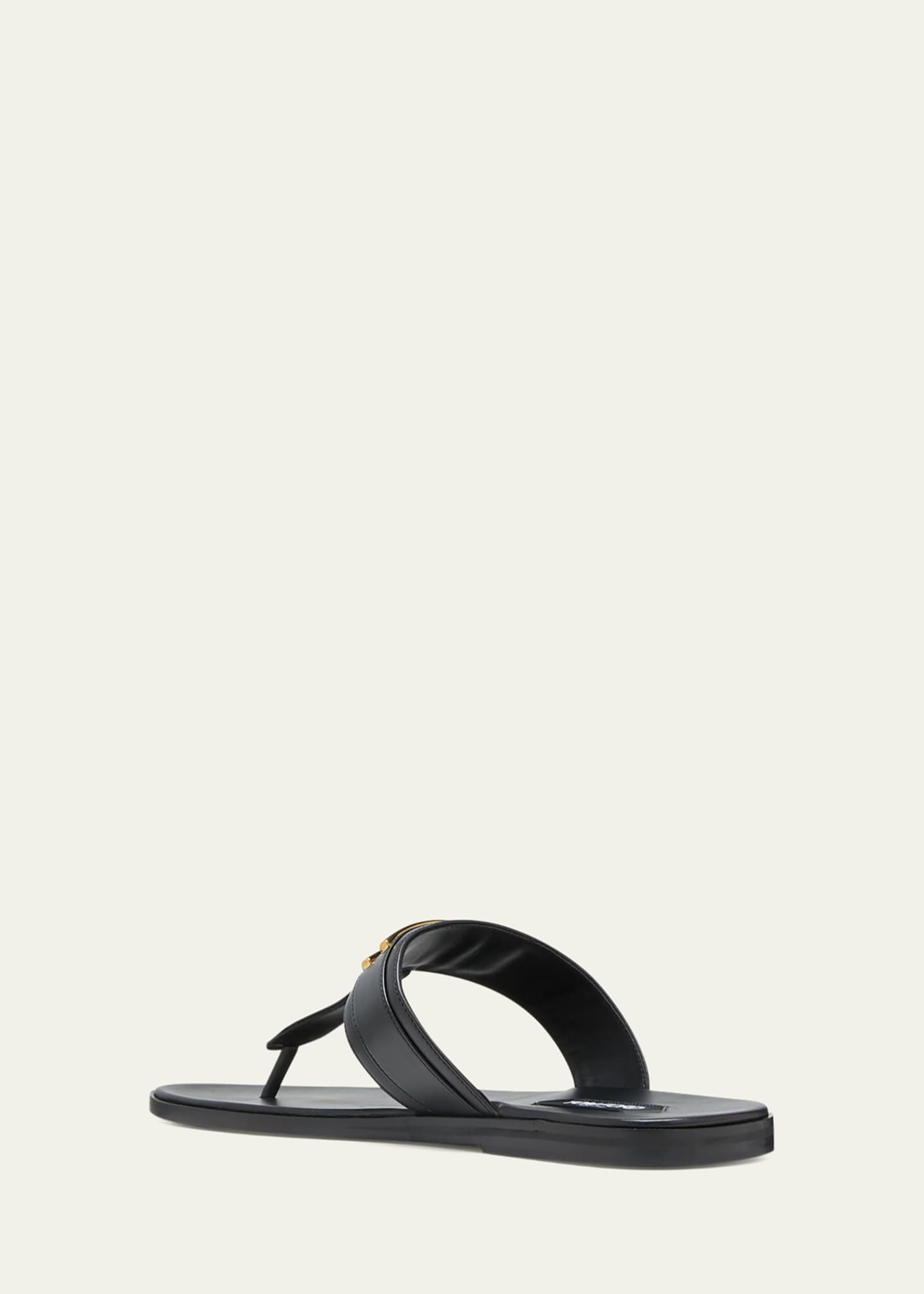 TOM FORD Men's Brighton TF-Logo Leather Slide Sandals - Bergdorf Goodman