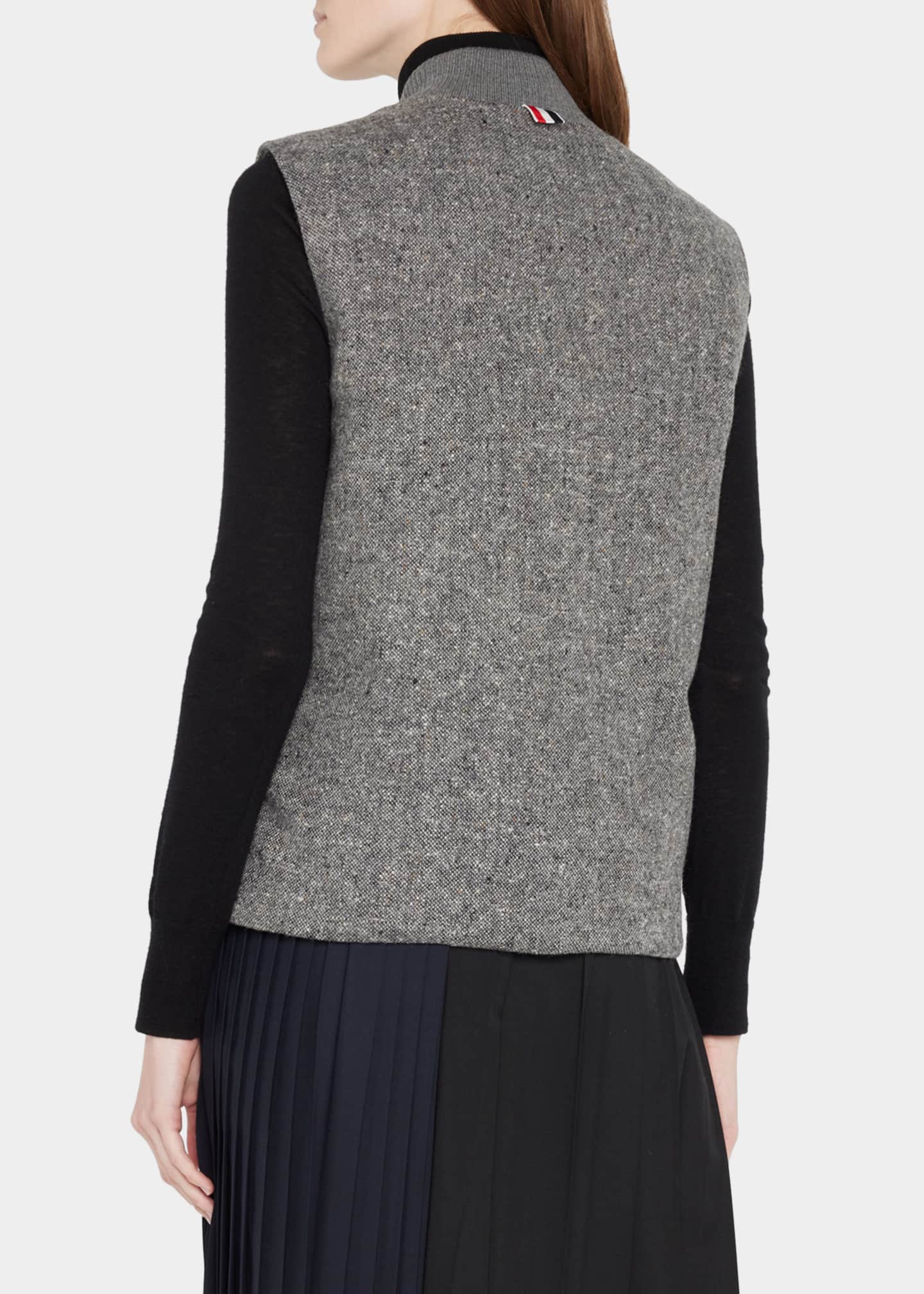 Thom Browne Donegal Wool 4-Bar Down Vest - Bergdorf Goodman