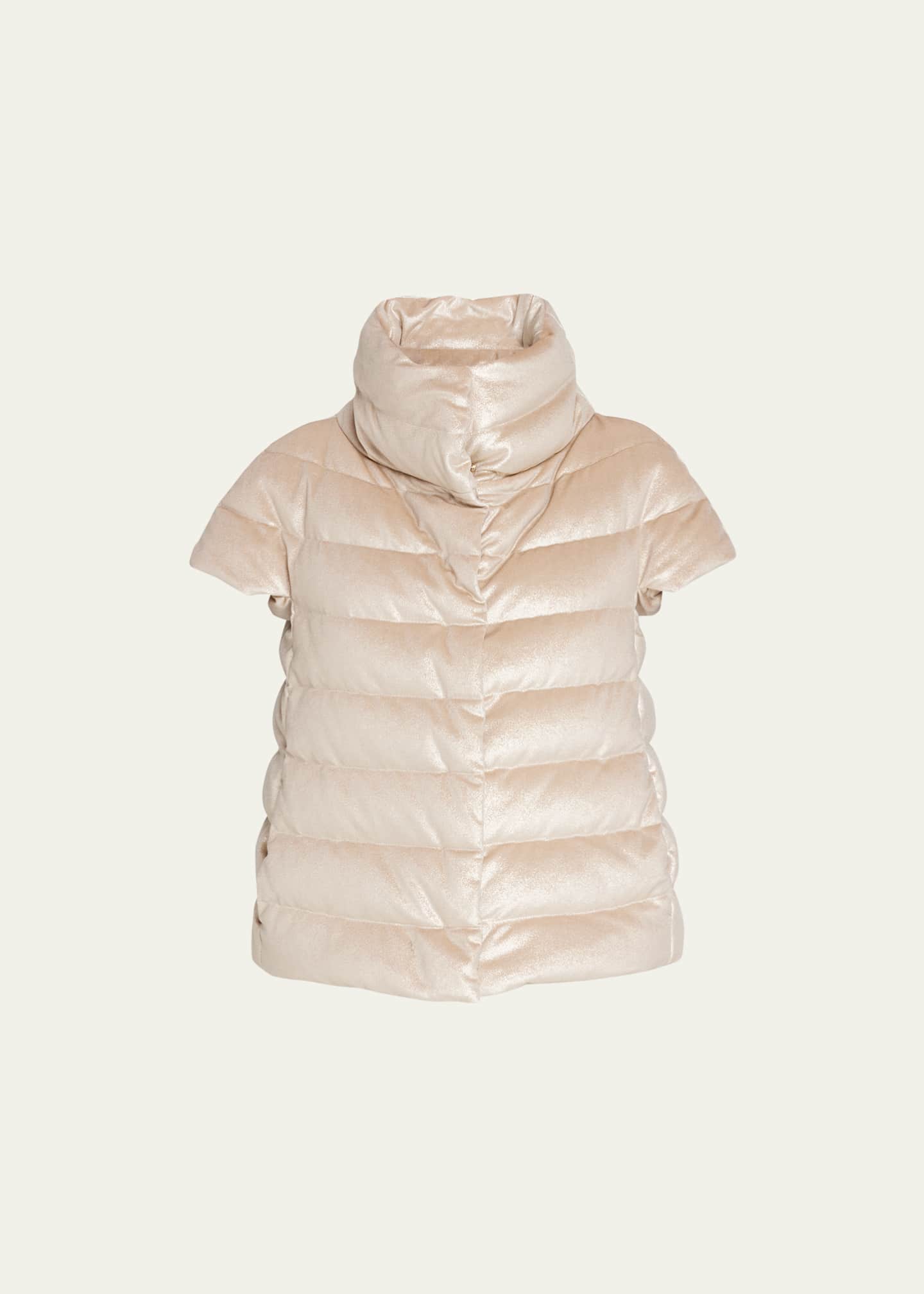 Herno Velvet Shine Short Sleeve Puffer Jacket - Bergdorf Goodman