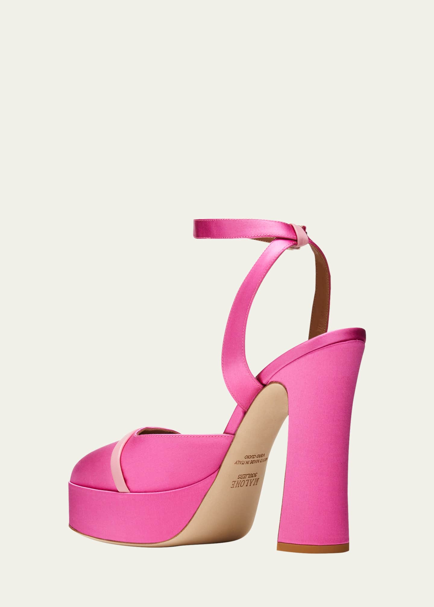 Malone Souliers Mora Satin Ankle-Strap Platform Pumps - Bergdorf Goodman
