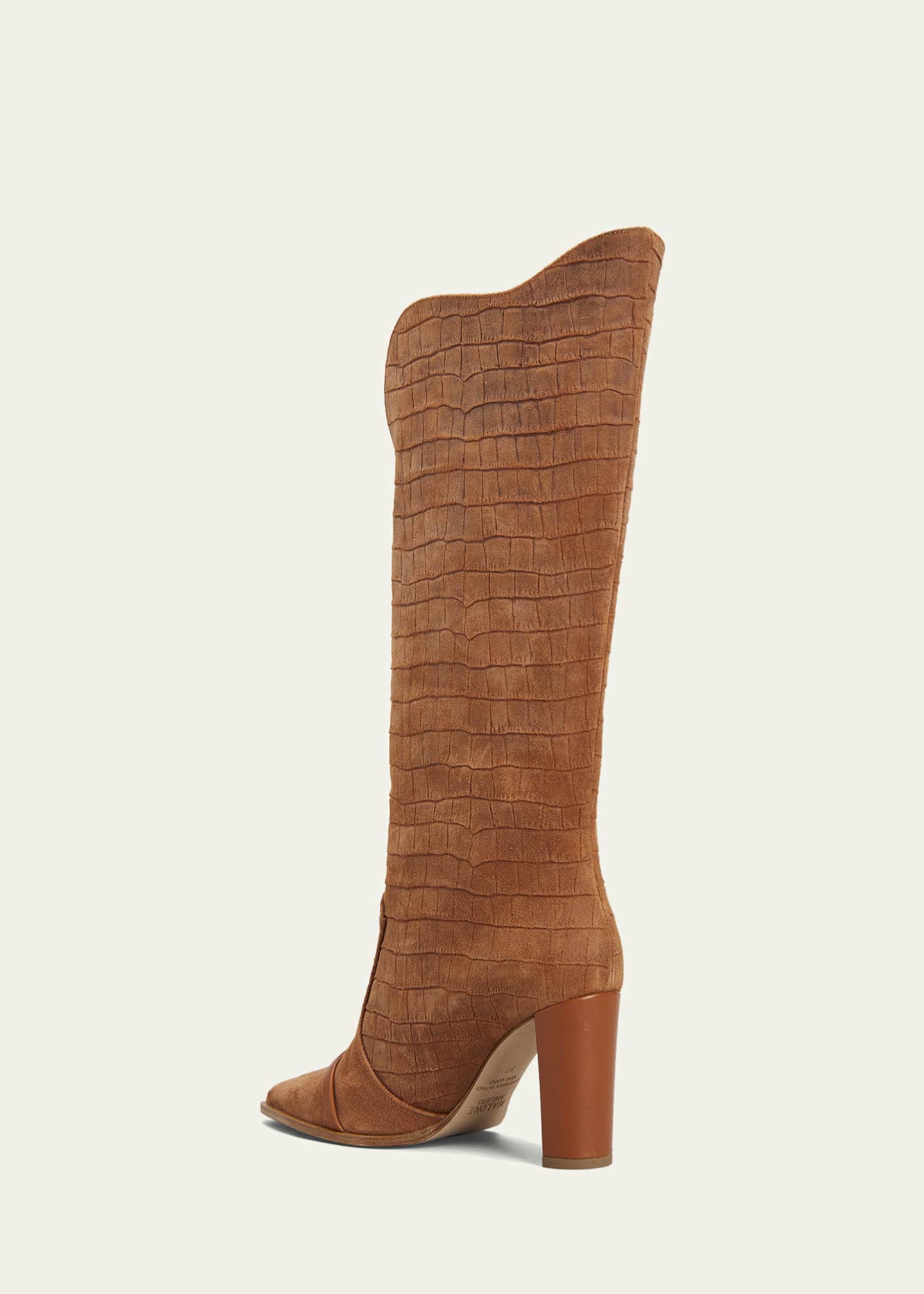 Malone Souliers Claude Croco Suede Tall Boots - Bergdorf Goodman