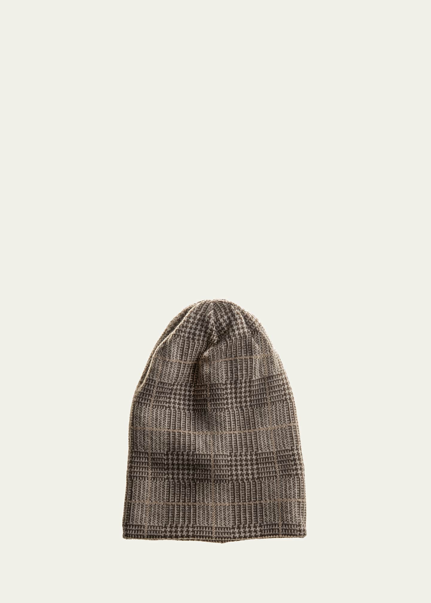 Inverni Cashmere Blend Plaid Beanie - Bergdorf Goodman