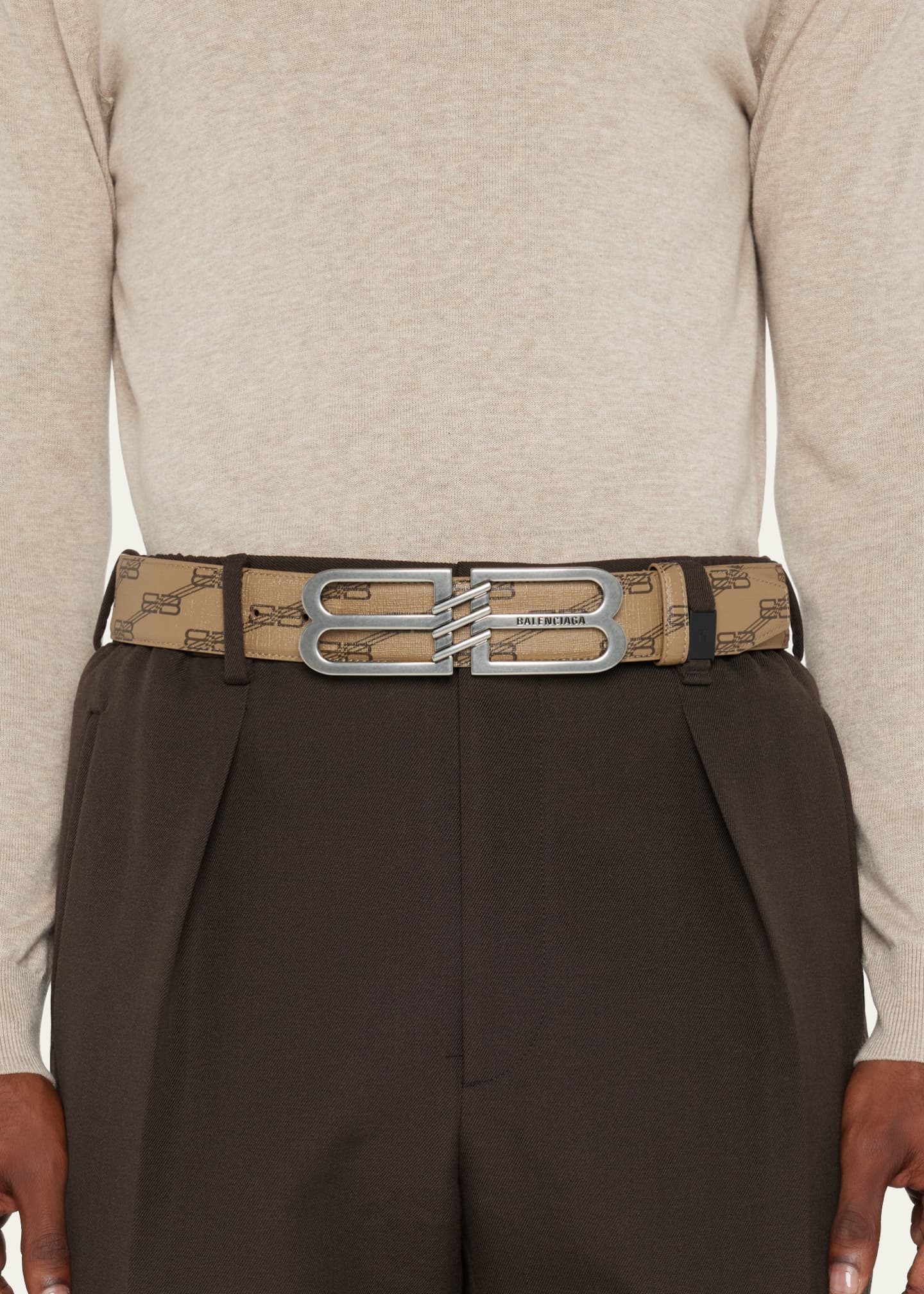 Balenciaga Men's BB-Monogram Belt - Bergdorf Goodman