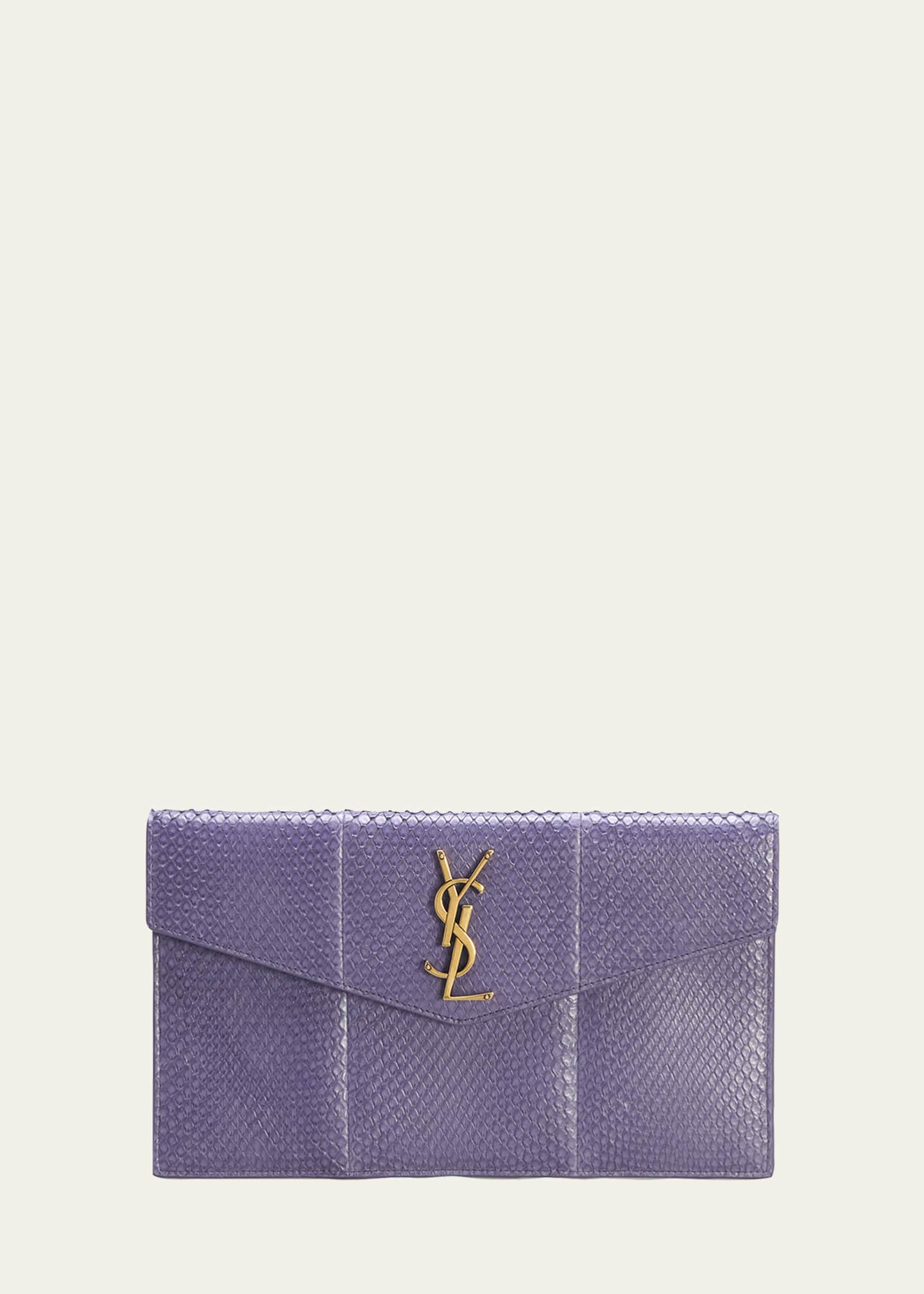 Saint Laurent Uptown YSL Python Pouch Clutch Bag - Bergdorf Goodman