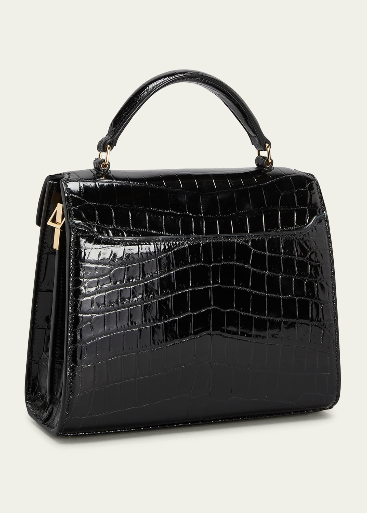 Saint Laurent Cassandra Mini YSL Alligator Top-Handle Bag - Bergdorf ...