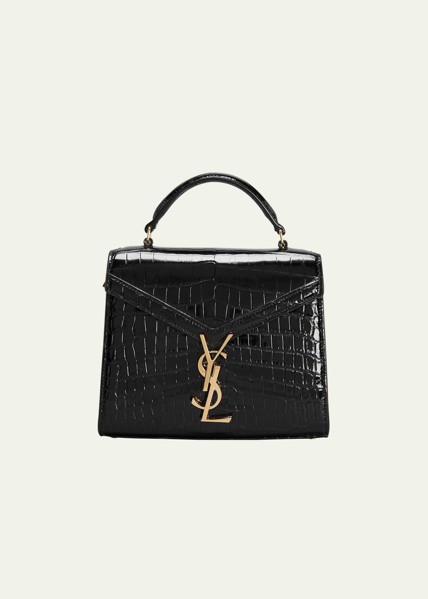 Saint Laurent Cassandra Mini YSL Alligator Top-Handle Bag - Bergdorf ...