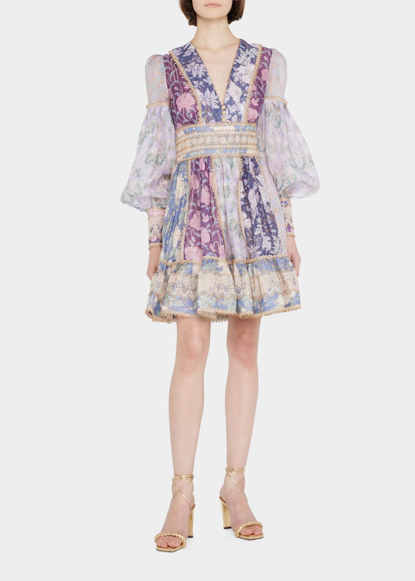 Zimmermann Celestial Lace Panelled Mini Dress - Bergdorf Goodman