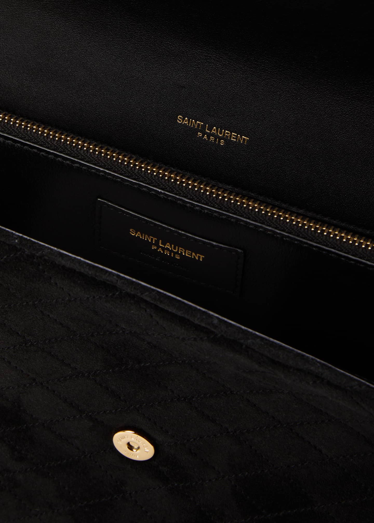 Saint Laurent Gaby Medium YSL Shearling Shoulder Bag - Bergdorf Goodman