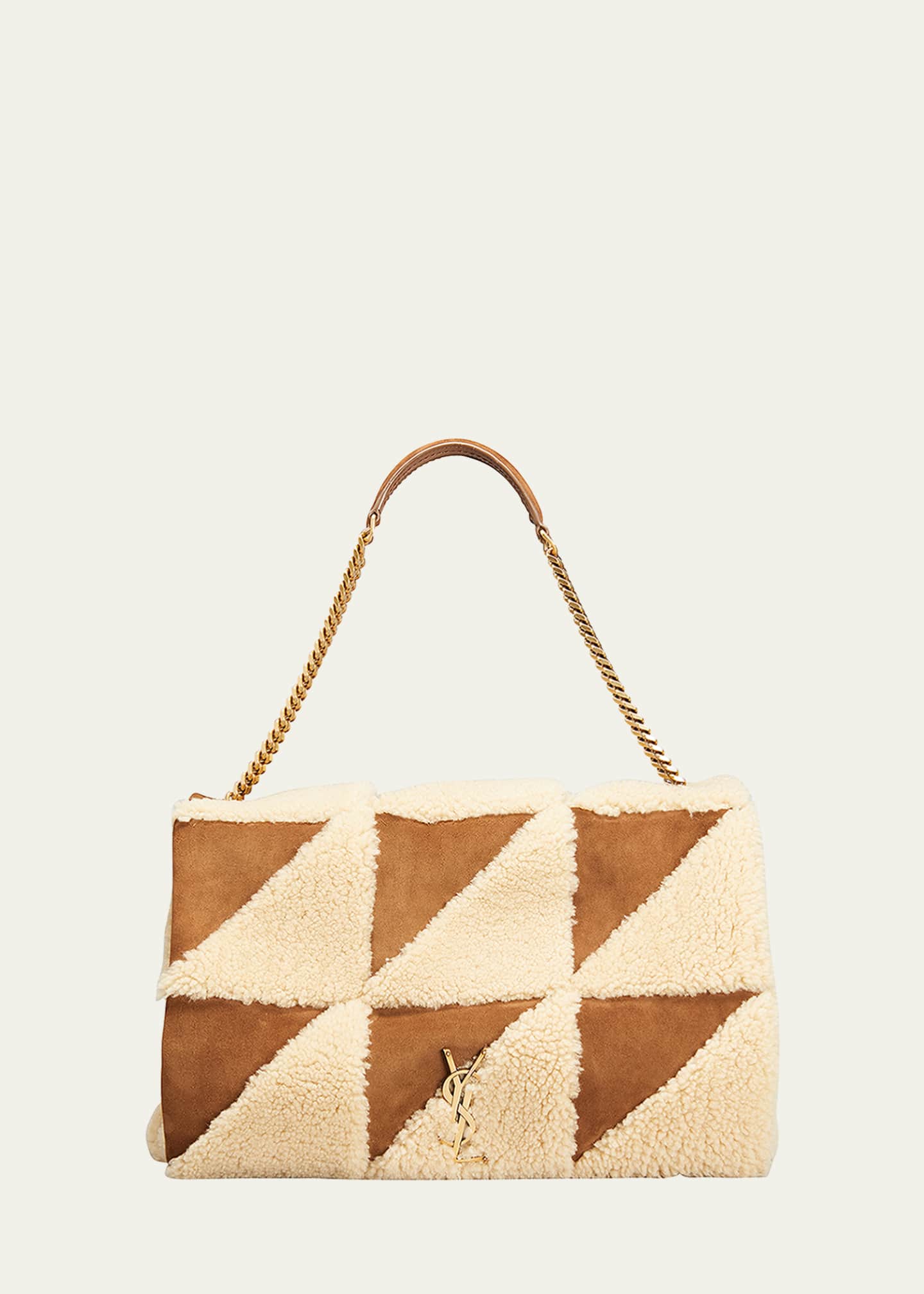 Saint Laurent Jamie YSL Shearling Chain Shoulder Bag - Bergdorf Goodman