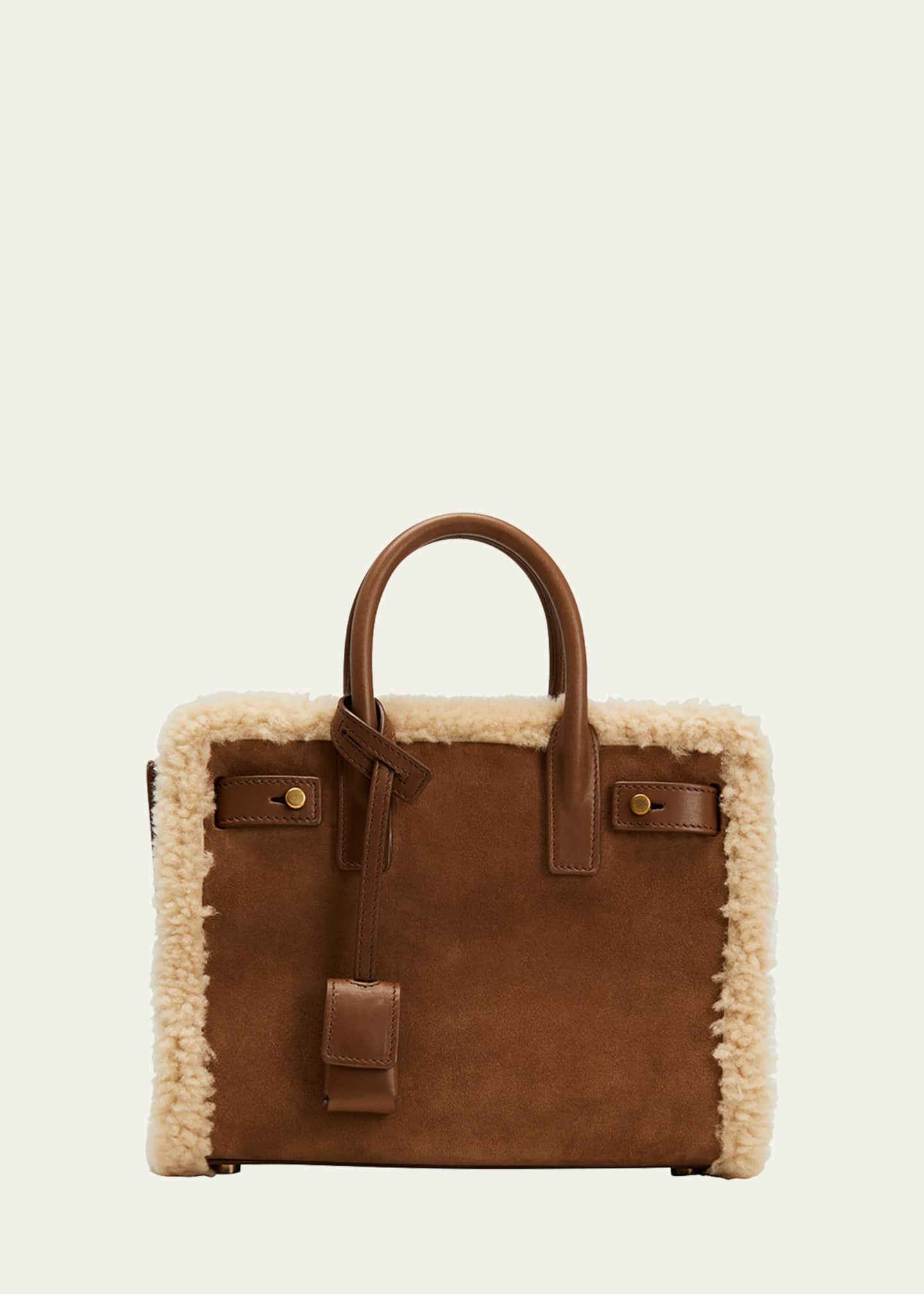 Saint Laurent Sac de Jour Nano Suede & Shearling Tote Bag - Bergdorf ...
