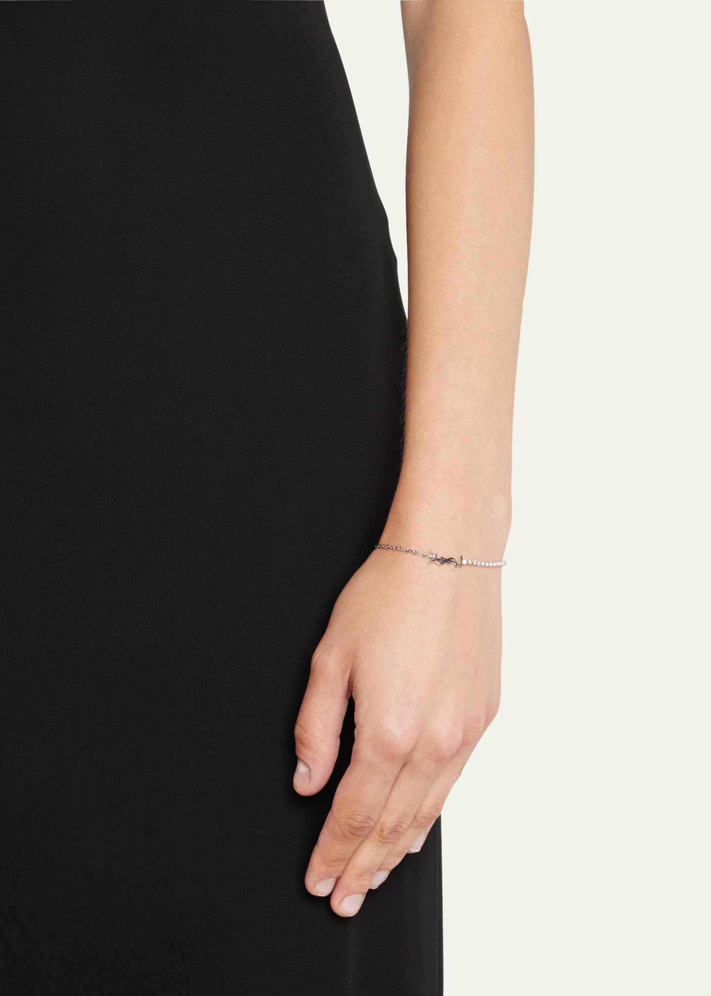 Saint Laurent Logo Crystal Bracelet - Bergdorf Goodman
