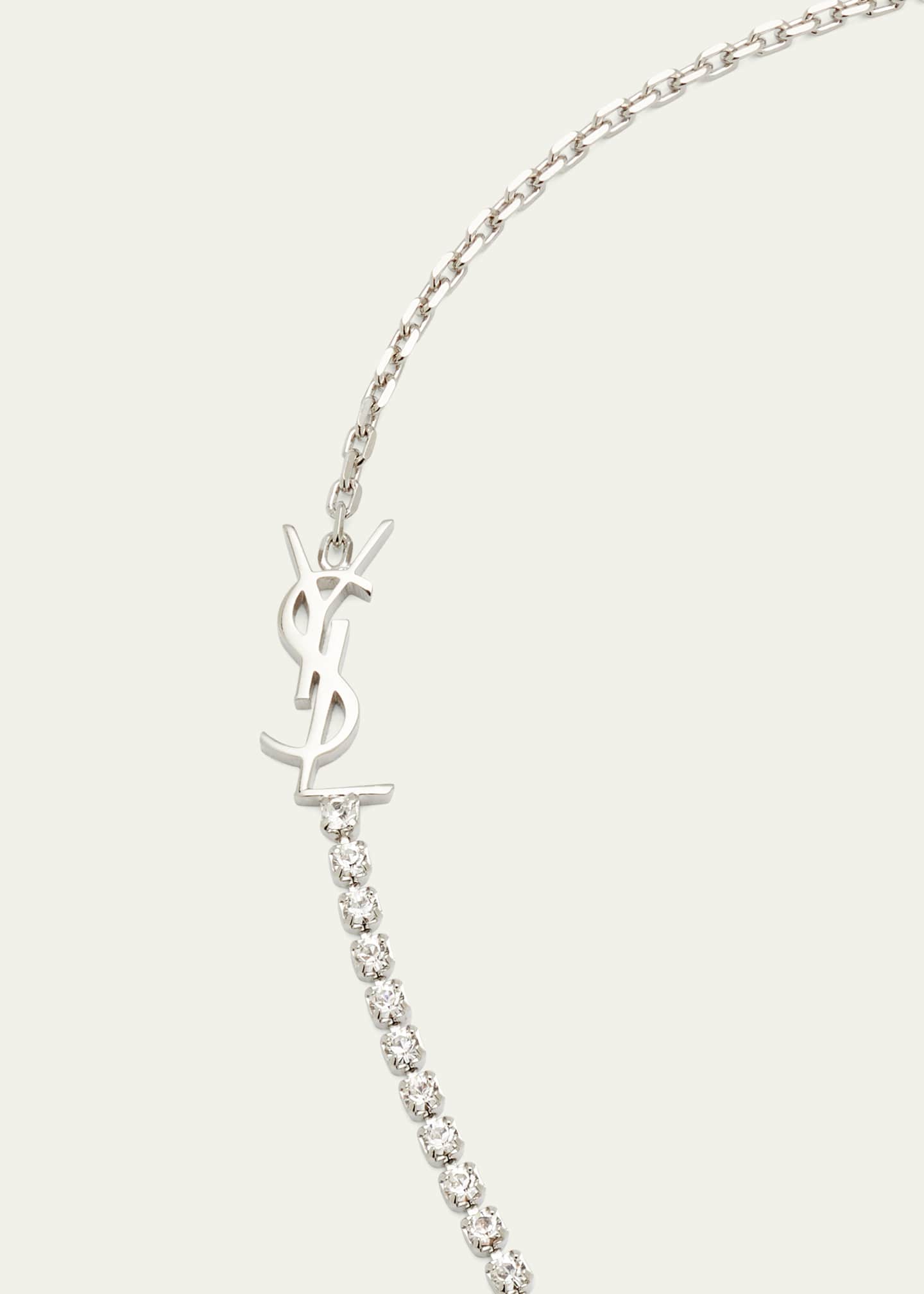 Saint Laurent Logo Crystal Bracelet - Bergdorf Goodman