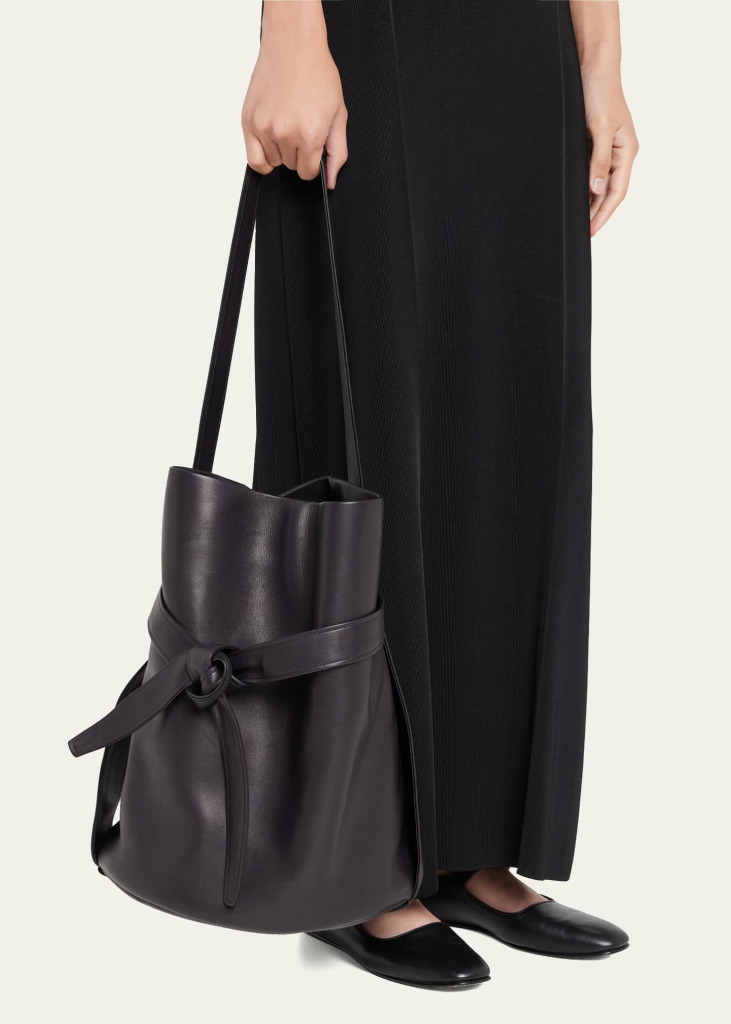 THE ROW Leo Large Saddle Hobo Bag in Leather - Bergdorf Goodman