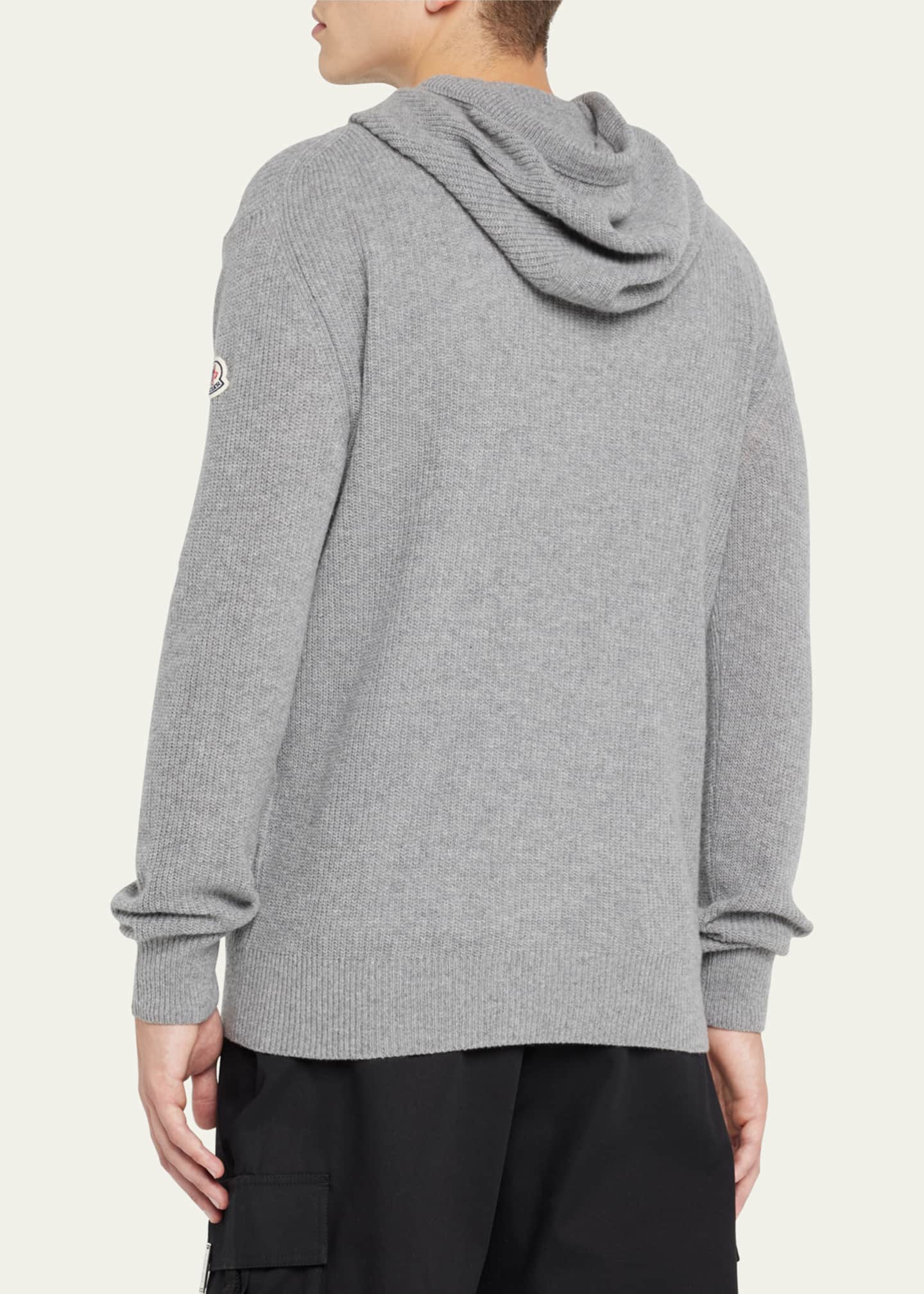 Moncler Men's Cashmere-Wool Pullover Hoodie - Bergdorf Goodman