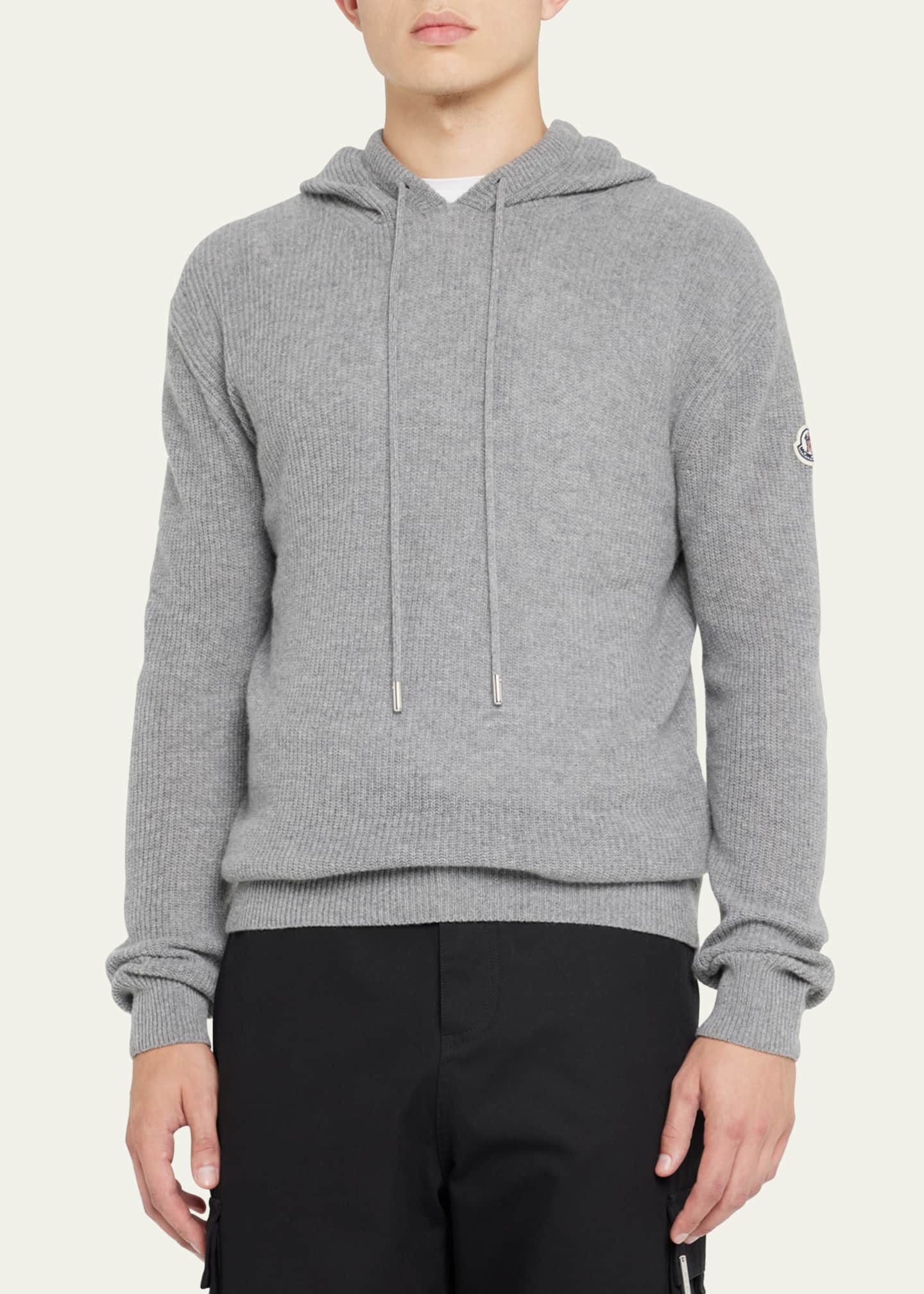 Moncler Men's Cashmere-Wool Pullover Hoodie - Bergdorf Goodman
