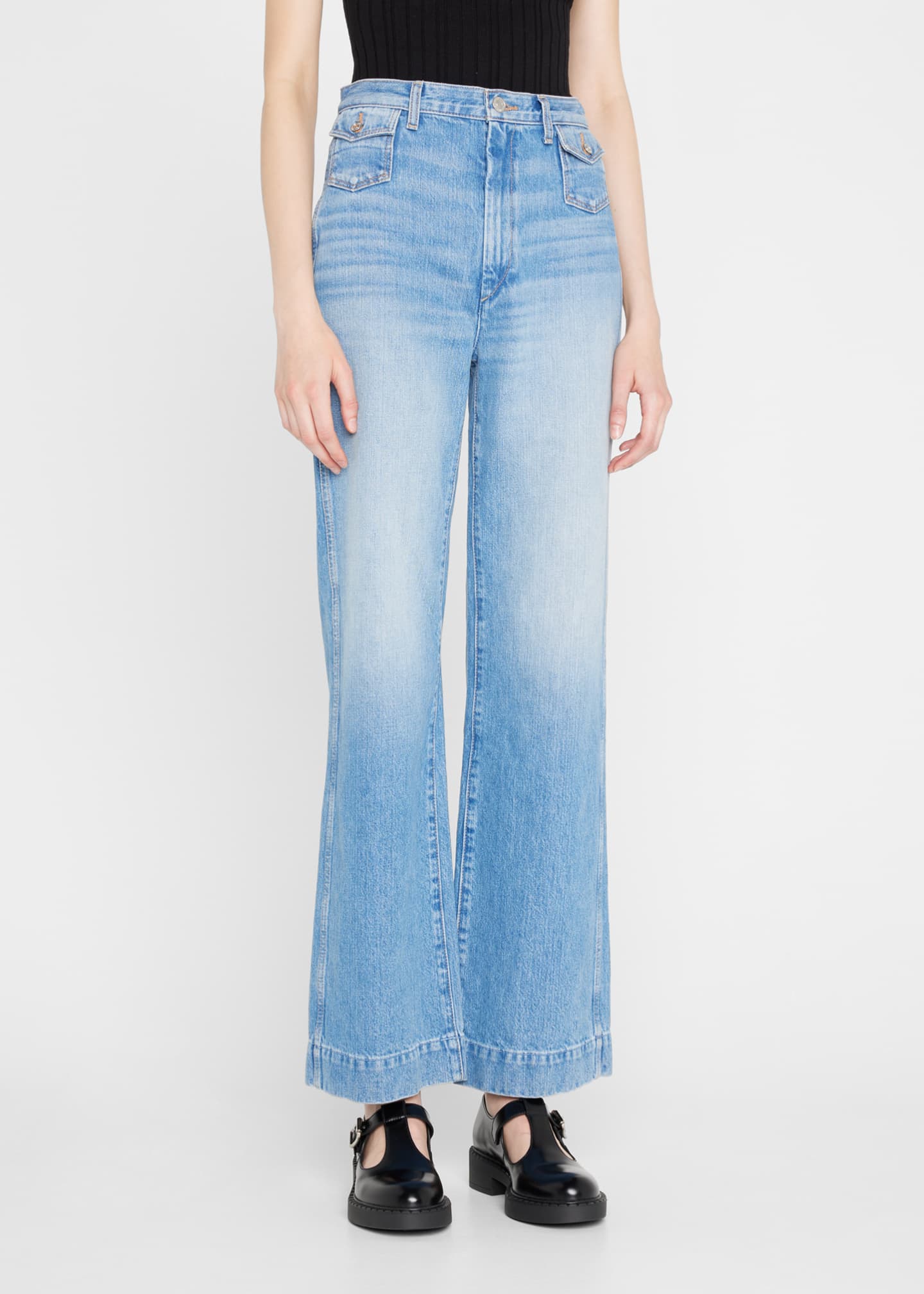 RE/DONE 70s Pocket Wide-Leg Faded Jeans - Bergdorf Goodman