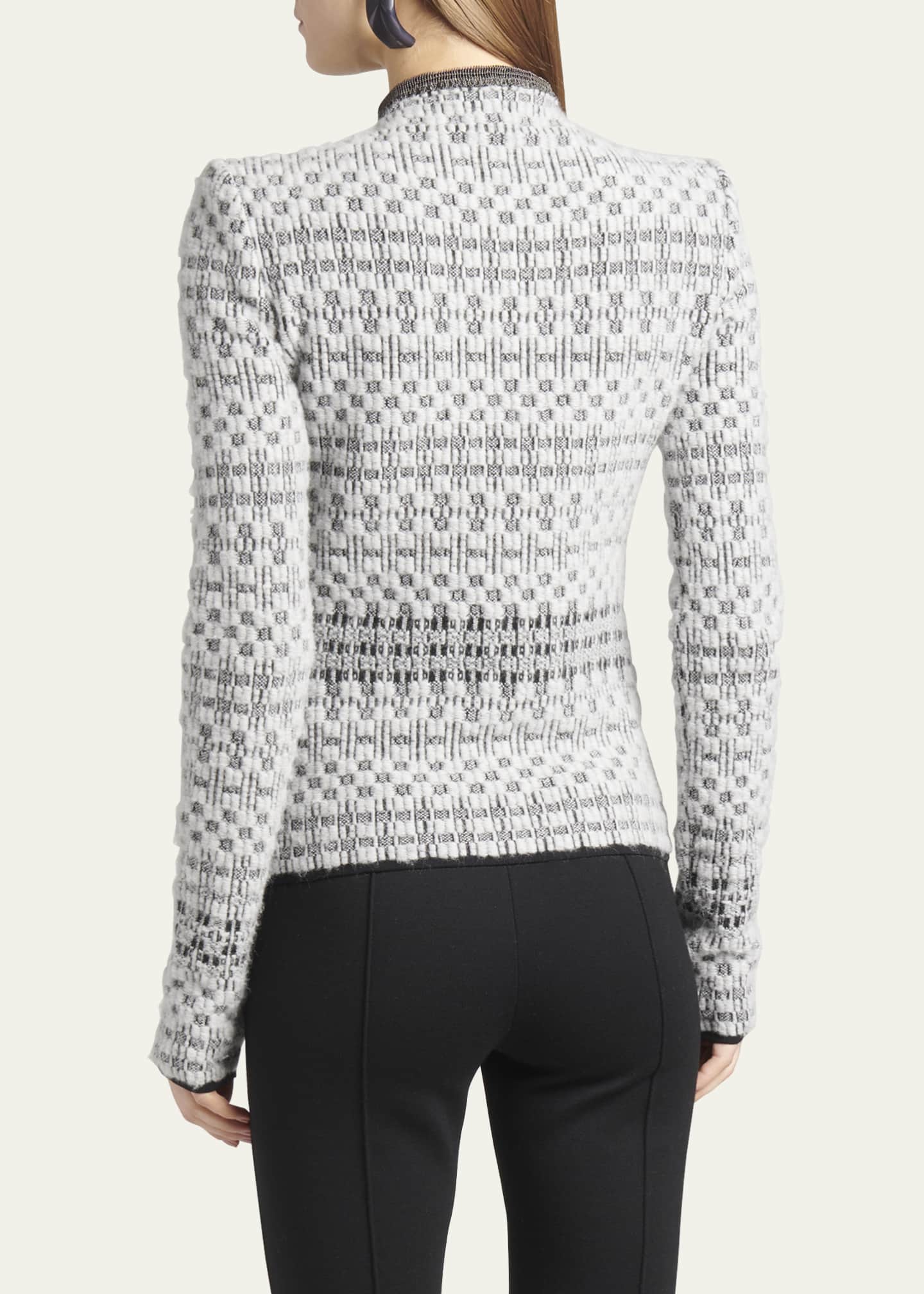 Giorgio Armani Metallic Knit Jacquard Zip Jacket - Bergdorf Goodman