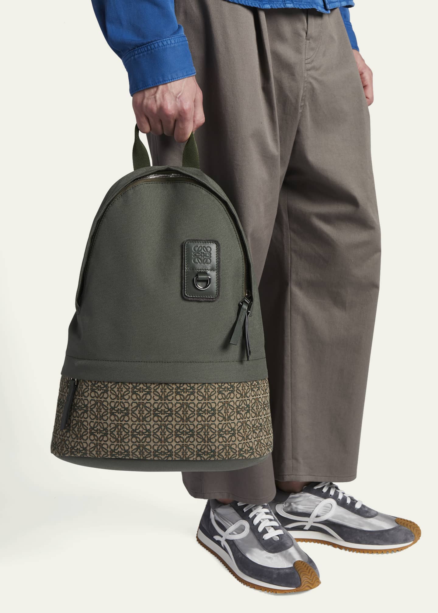 Loewe Men's Round Slim Anagram Backpack - Bergdorf Goodman